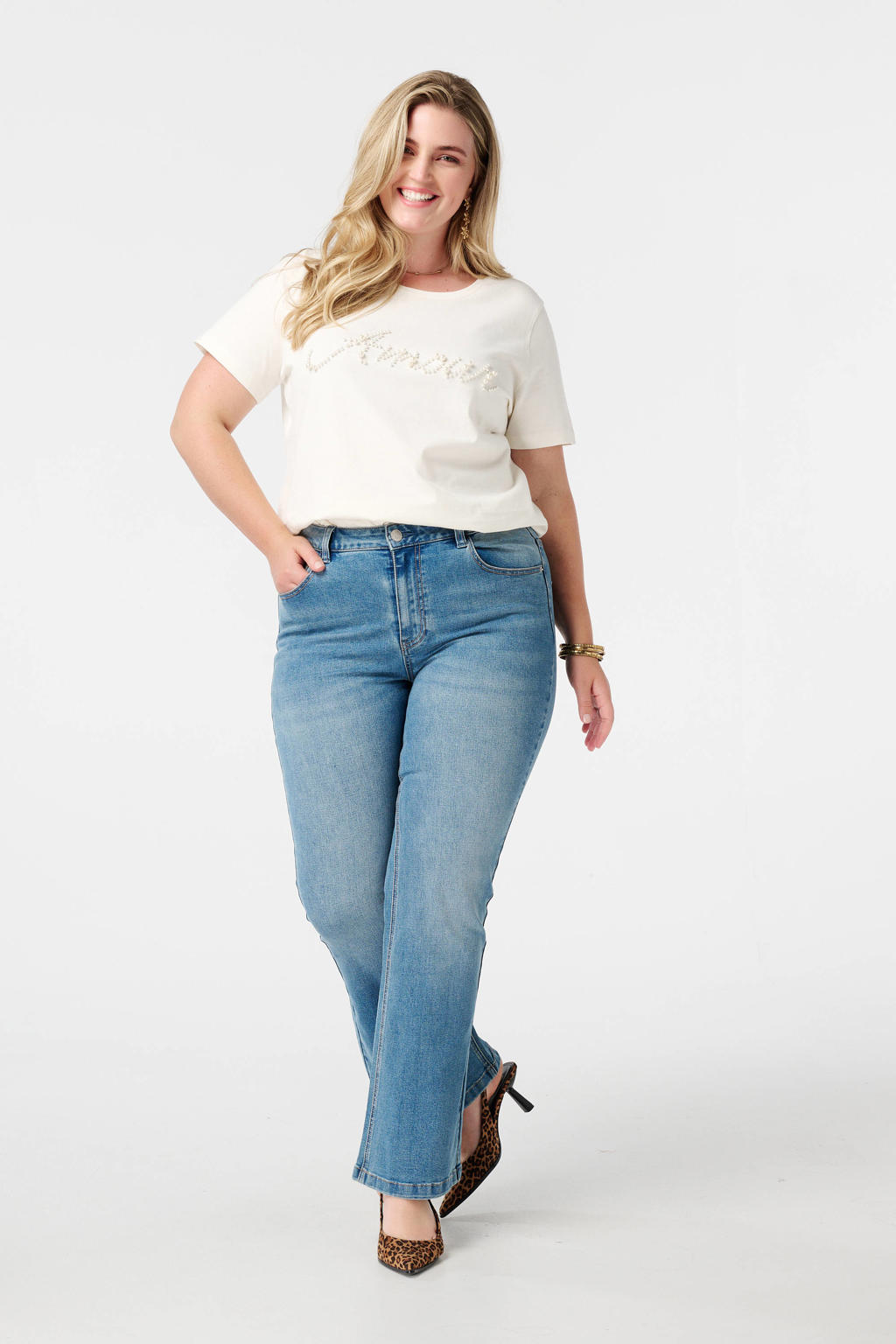 MS Mode flared jeans light blue denim | wehkamp