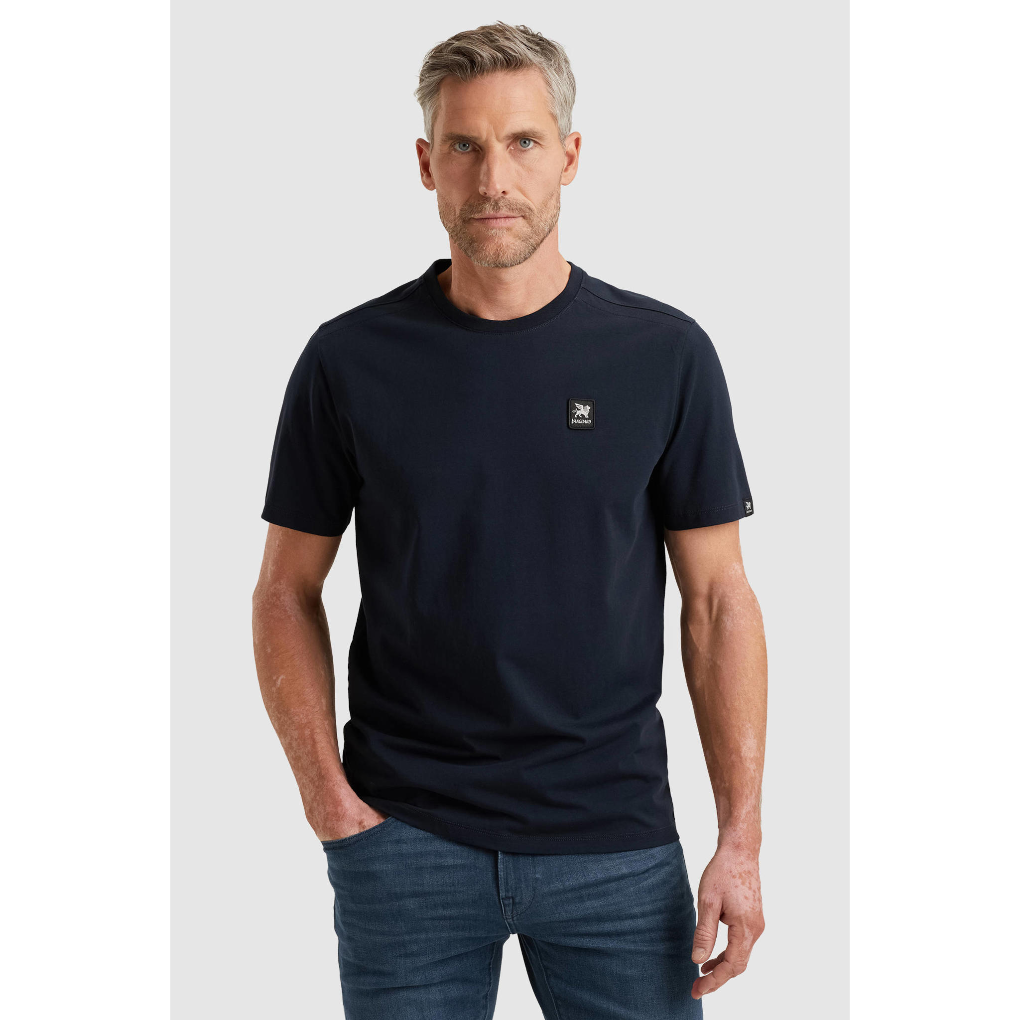 Vanguard regular T-shirt donkerblauw | wehkamp