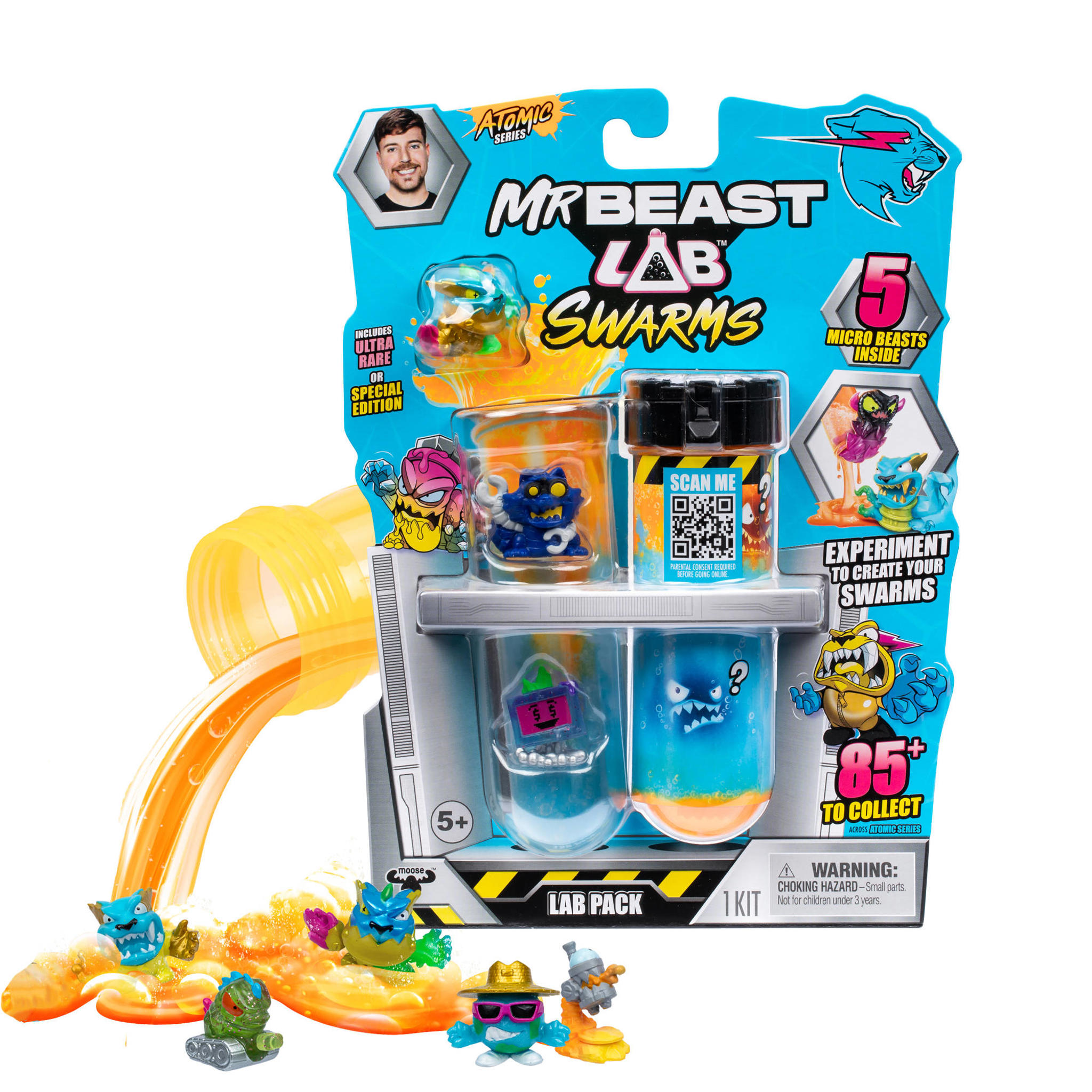 Moose Toys MrBeast Lab Swarms Atomic Serie 5-Pack - Experimenteer en ...