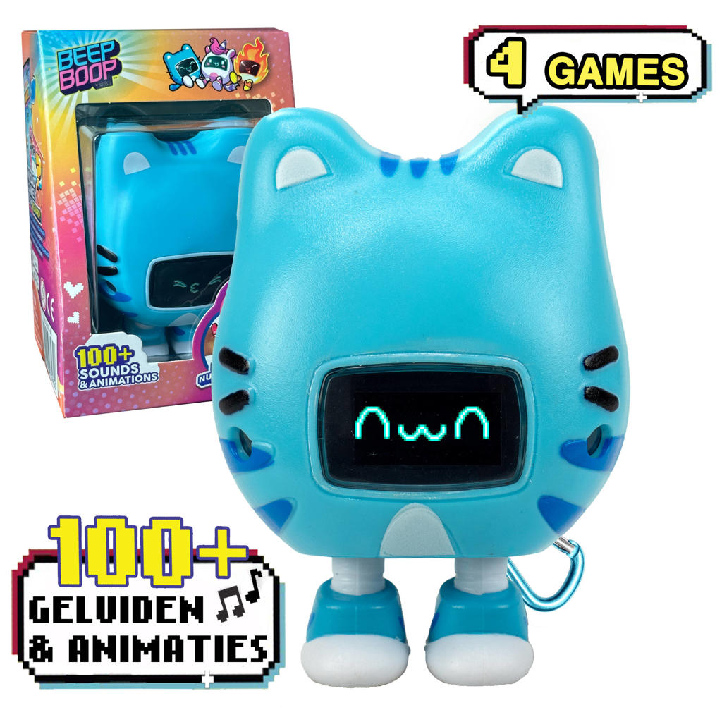 Eolo Toys Beep Boop Miao Miao – Digitale mini-robot met emoties, 4 games en 100+ geluiden ...
