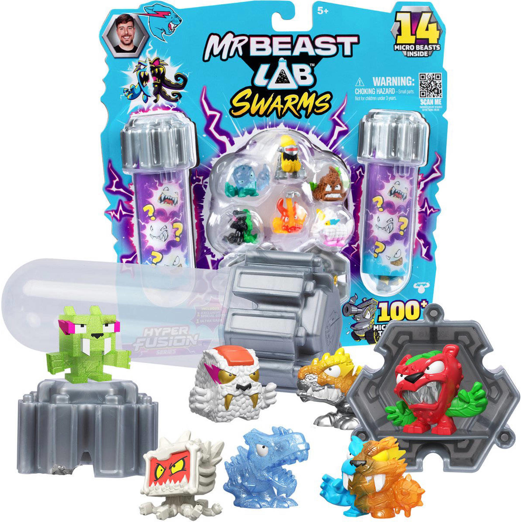 Moose Toys MrBeast Lab Swarms – Hyper Fusion Mega Lab Pack – 14 Micro ...