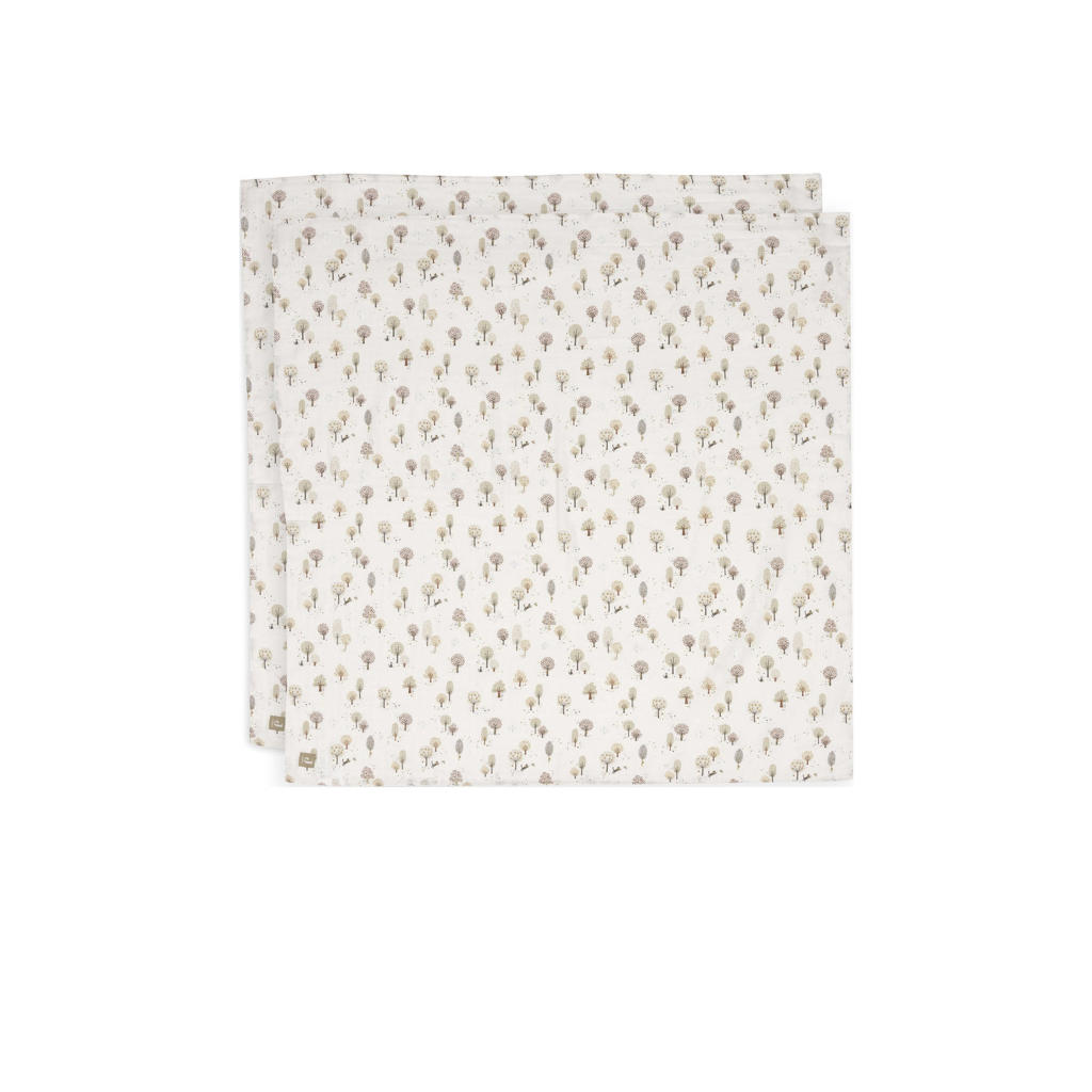 Jollein hydrofiele doek 115x115cm Tiny Park - set van 2 ecru | wehkamp