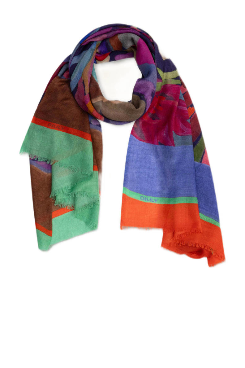 Oilily sjaal Aafke met all-over print multi | wehkamp