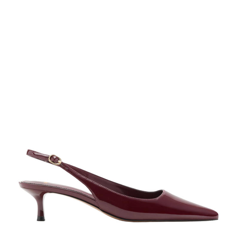 Mango lak slingback pumps bordeaux | wehkamp