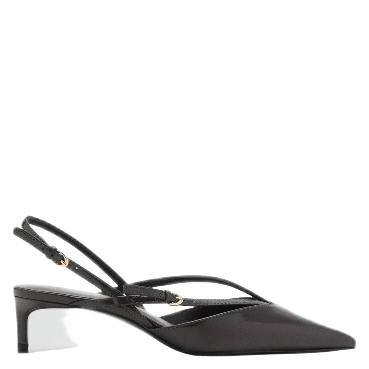 Mango lak slingback pumps donkergrijs | wehkamp
