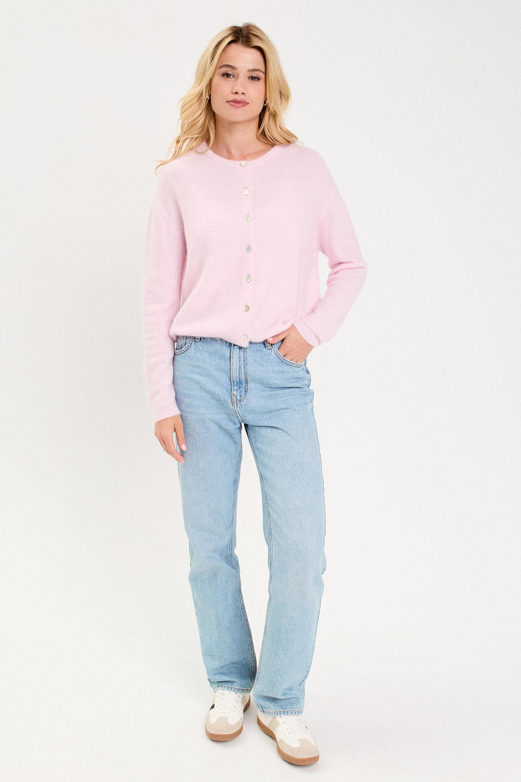 Cache Cache gebreid vest met wol lichtroze | wehkamp