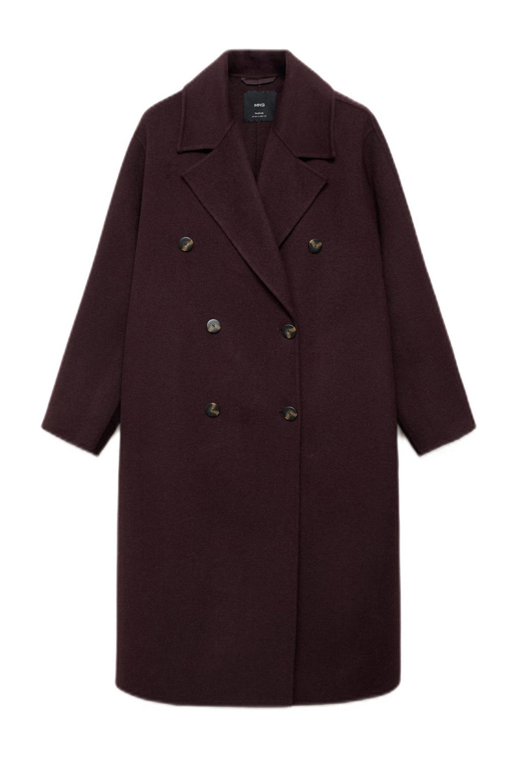 Mango wollen manteljas donkerrood | wehkamp
