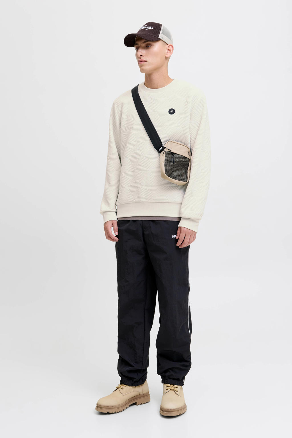 JACK & JONES CORE sweater met textuur ecru | wehkamp