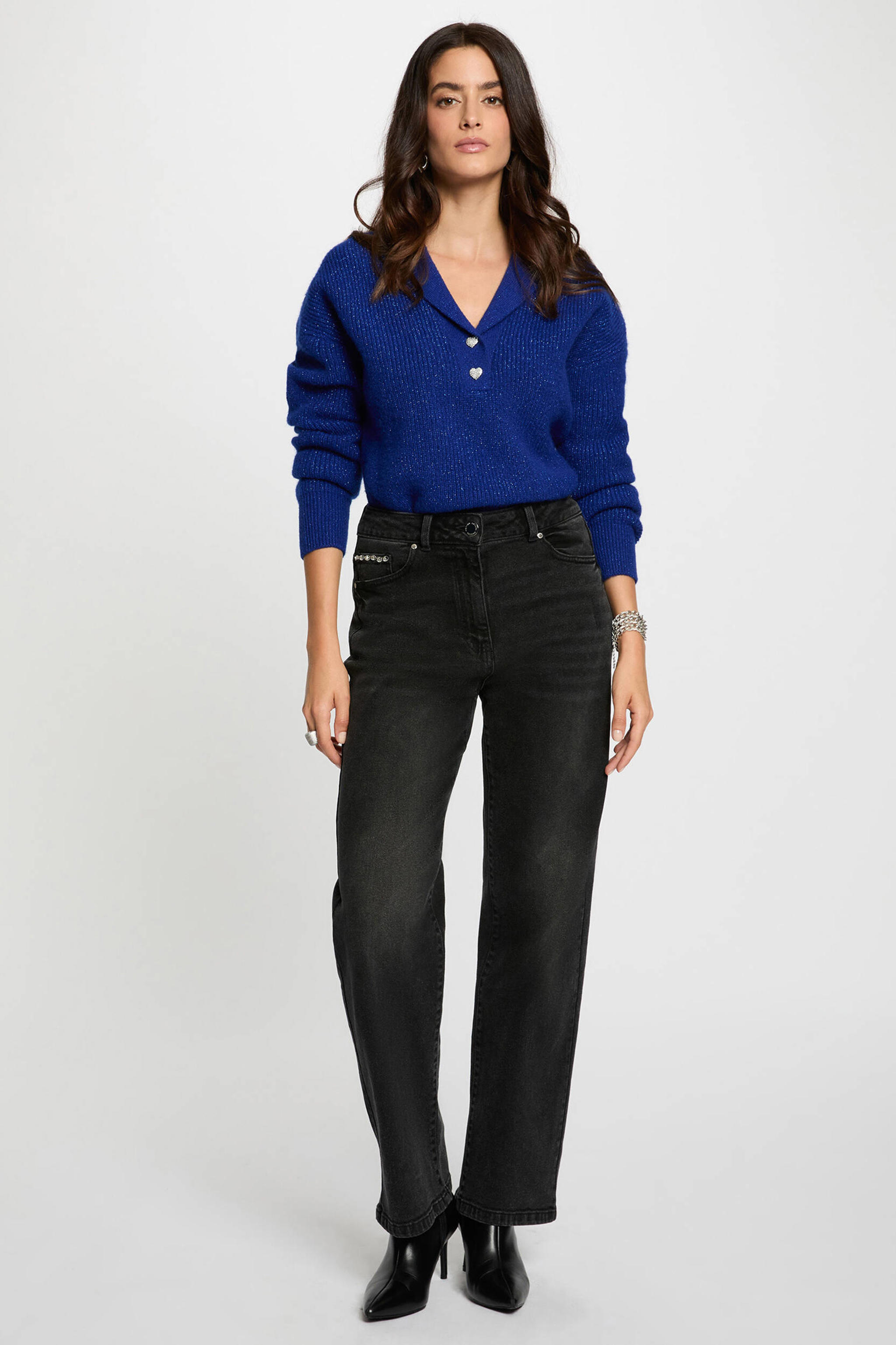 Morgan high waist straight leg jeans grey denim | wehkamp