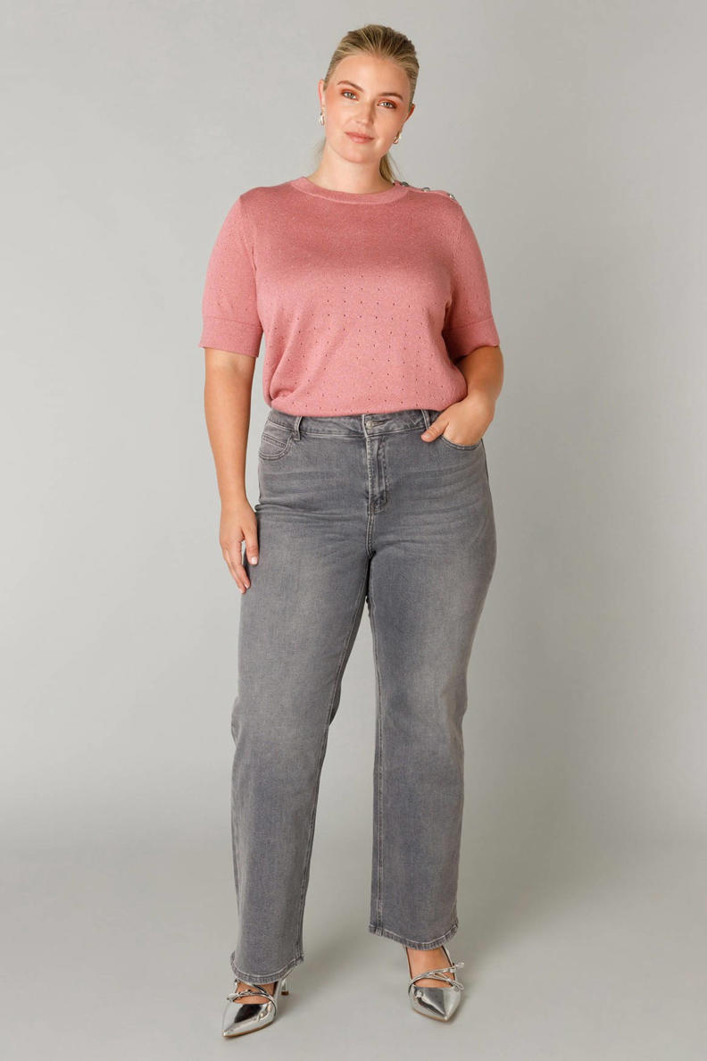Yest Curve high waist wide leg jeans grey denim | wehkamp