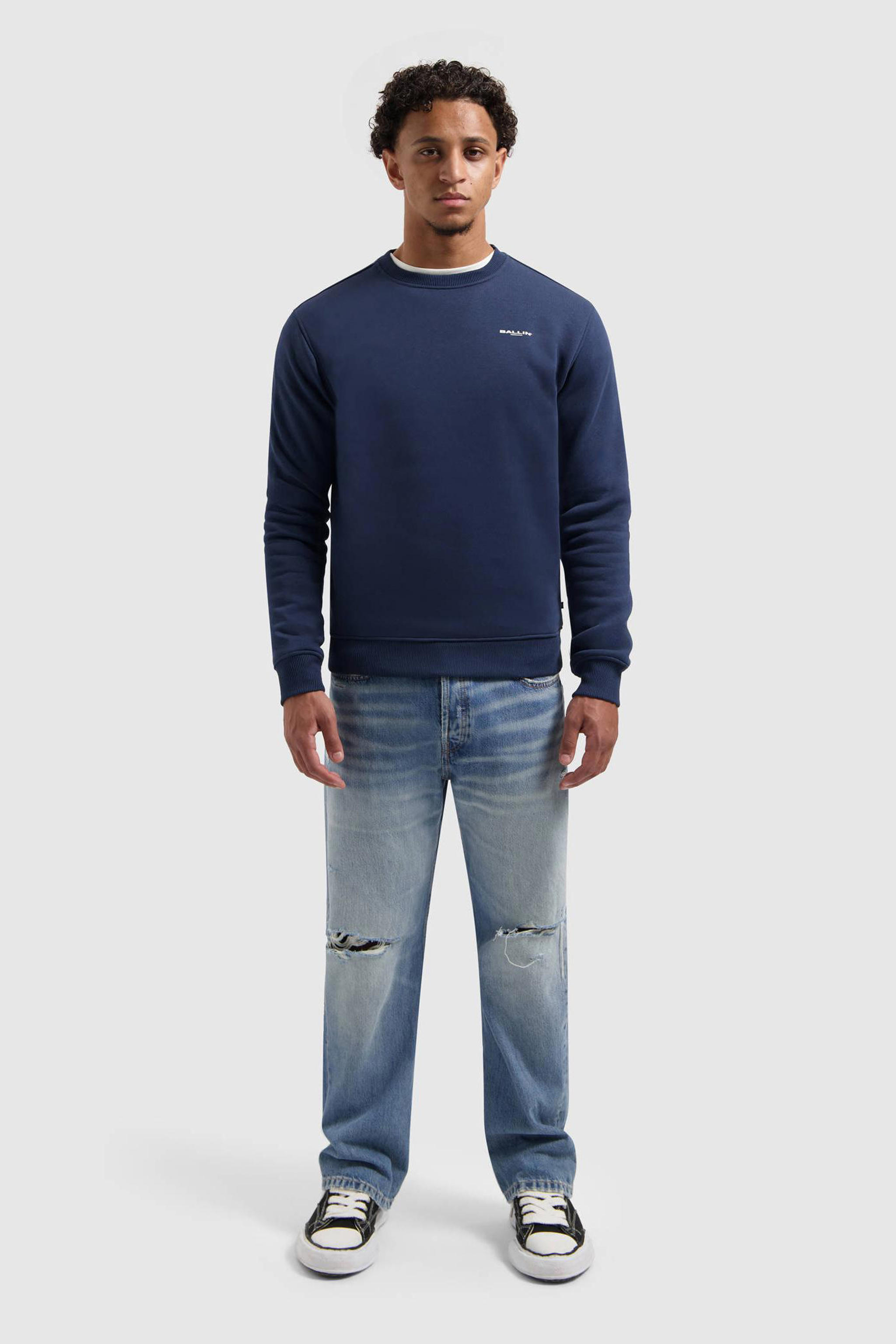 Ballin sweater met backprint blauw | wehkamp