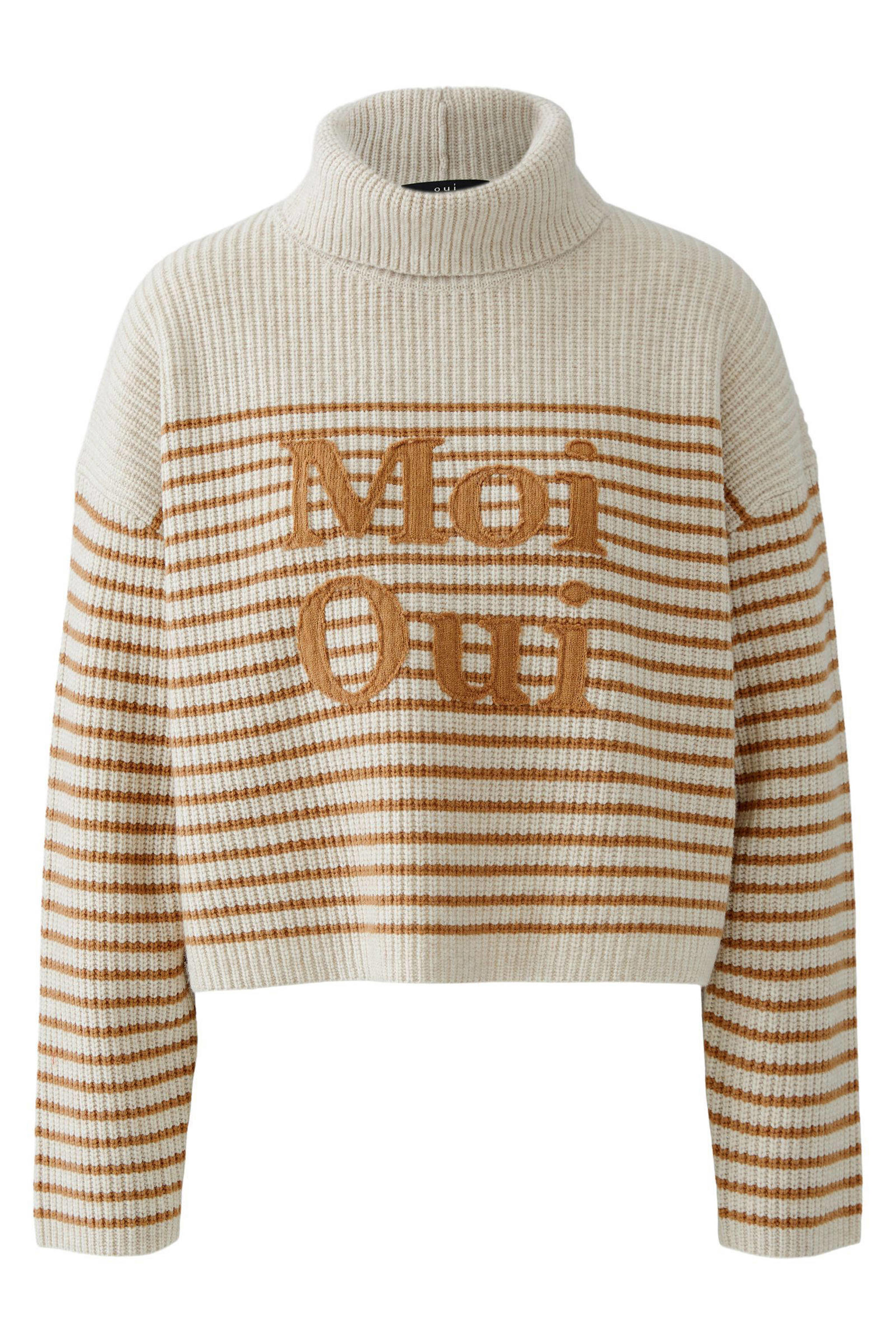 OUI gestreepte pullover met wol ecru | wehkamp