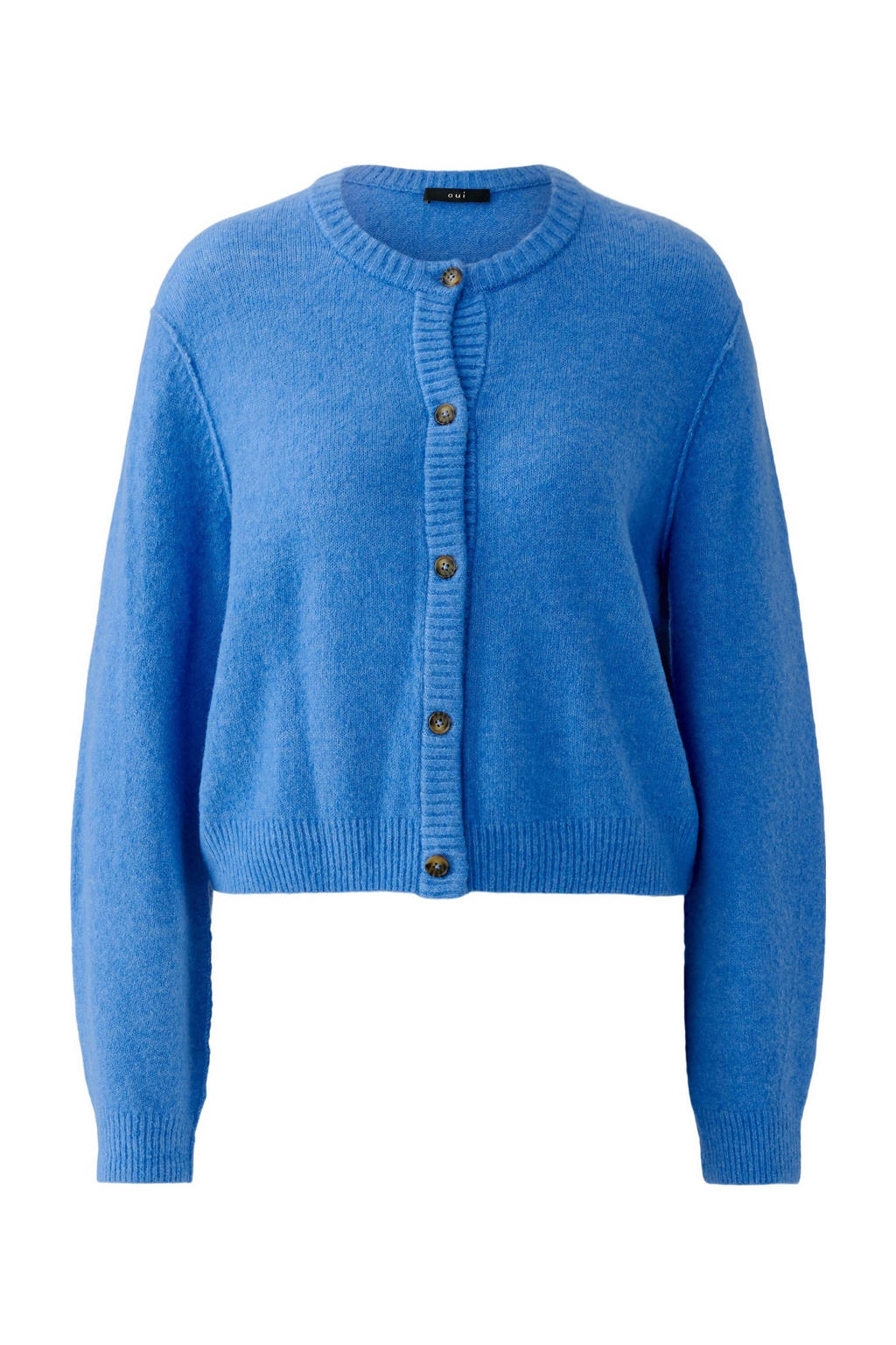 OUI gebreid vest met wol blauw | wehkamp