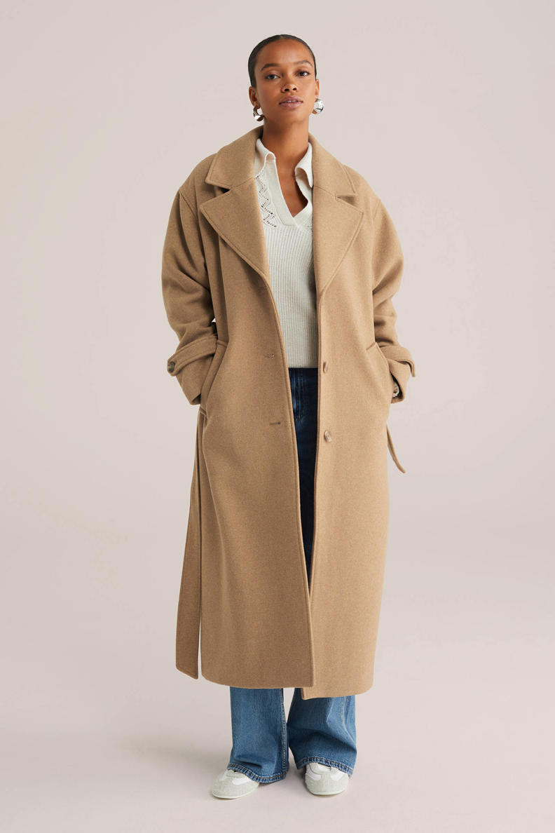 WE Fashion wollen manteljas camel | wehkamp