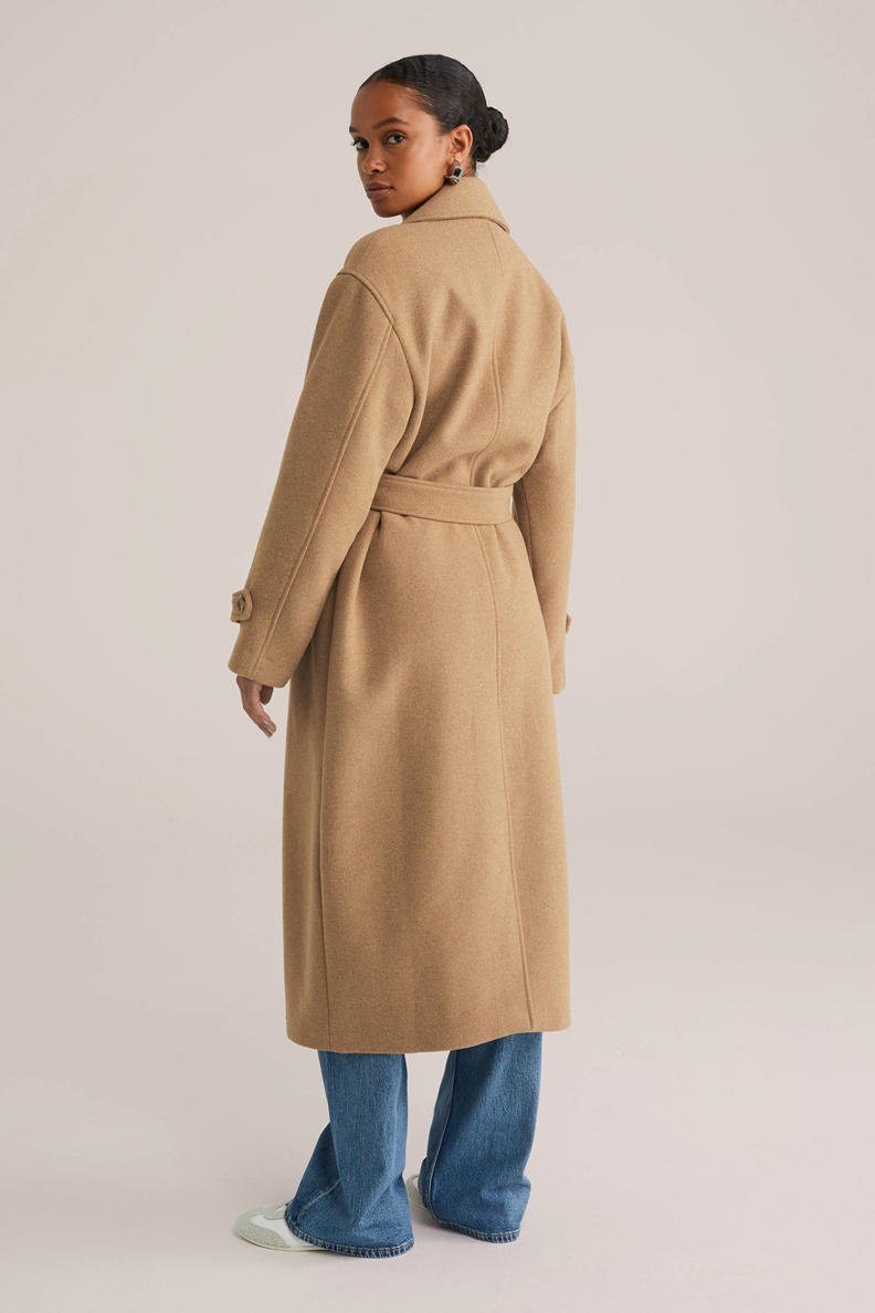 WE Fashion wollen manteljas camel | wehkamp