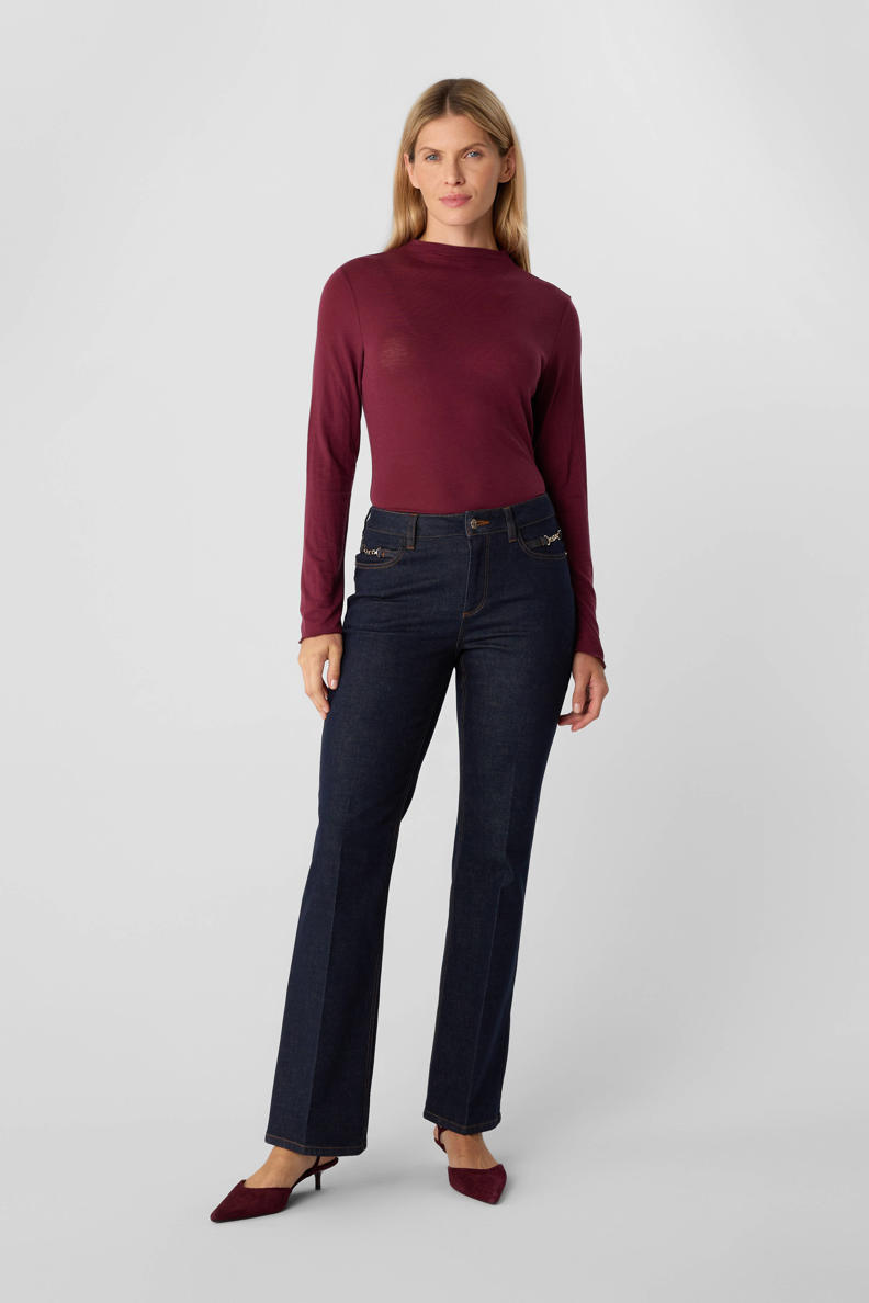 comma flared jeans dark blue denim | wehkamp
