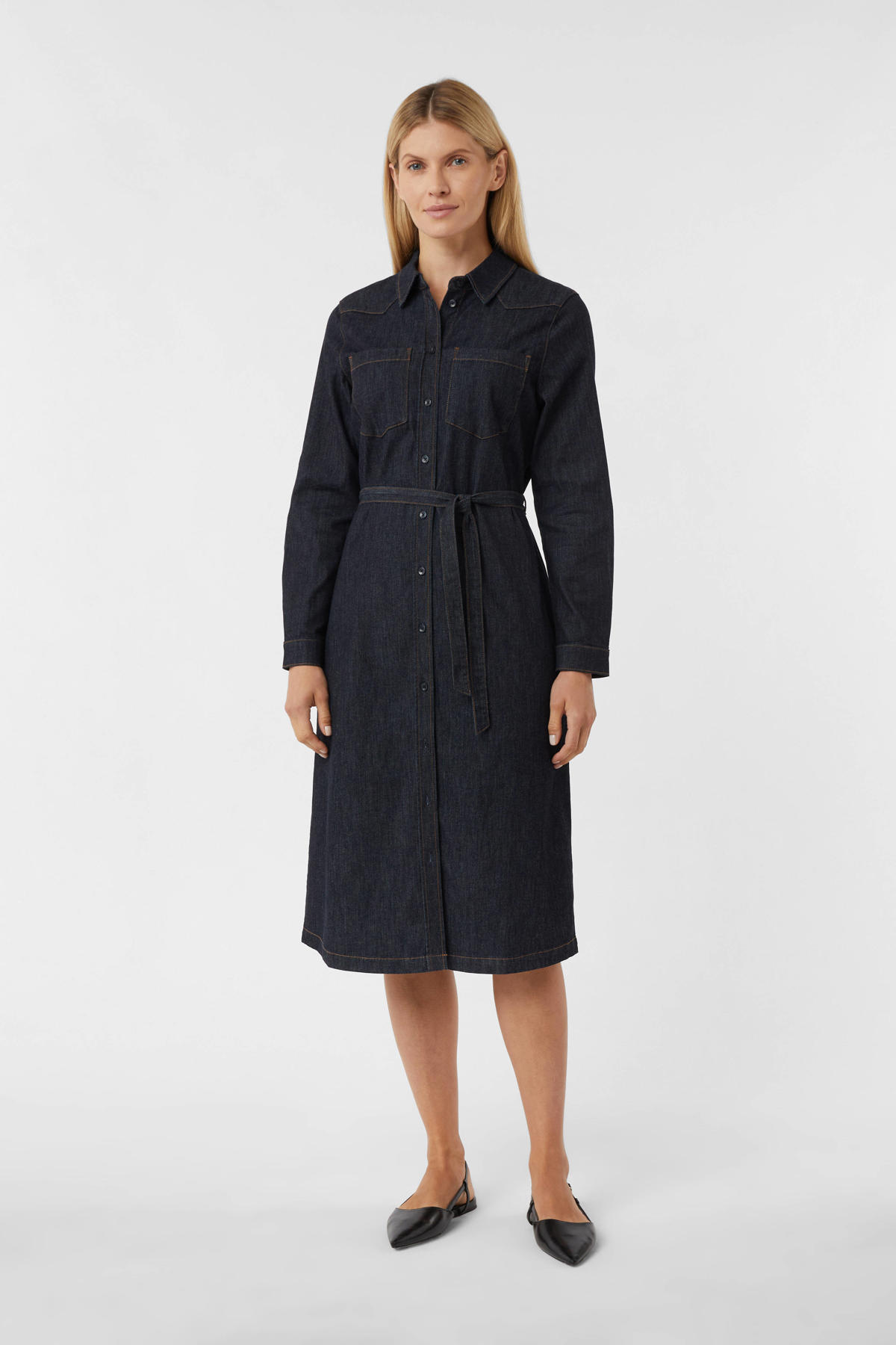 comma denim blousejurk dark blue denim | wehkamp
