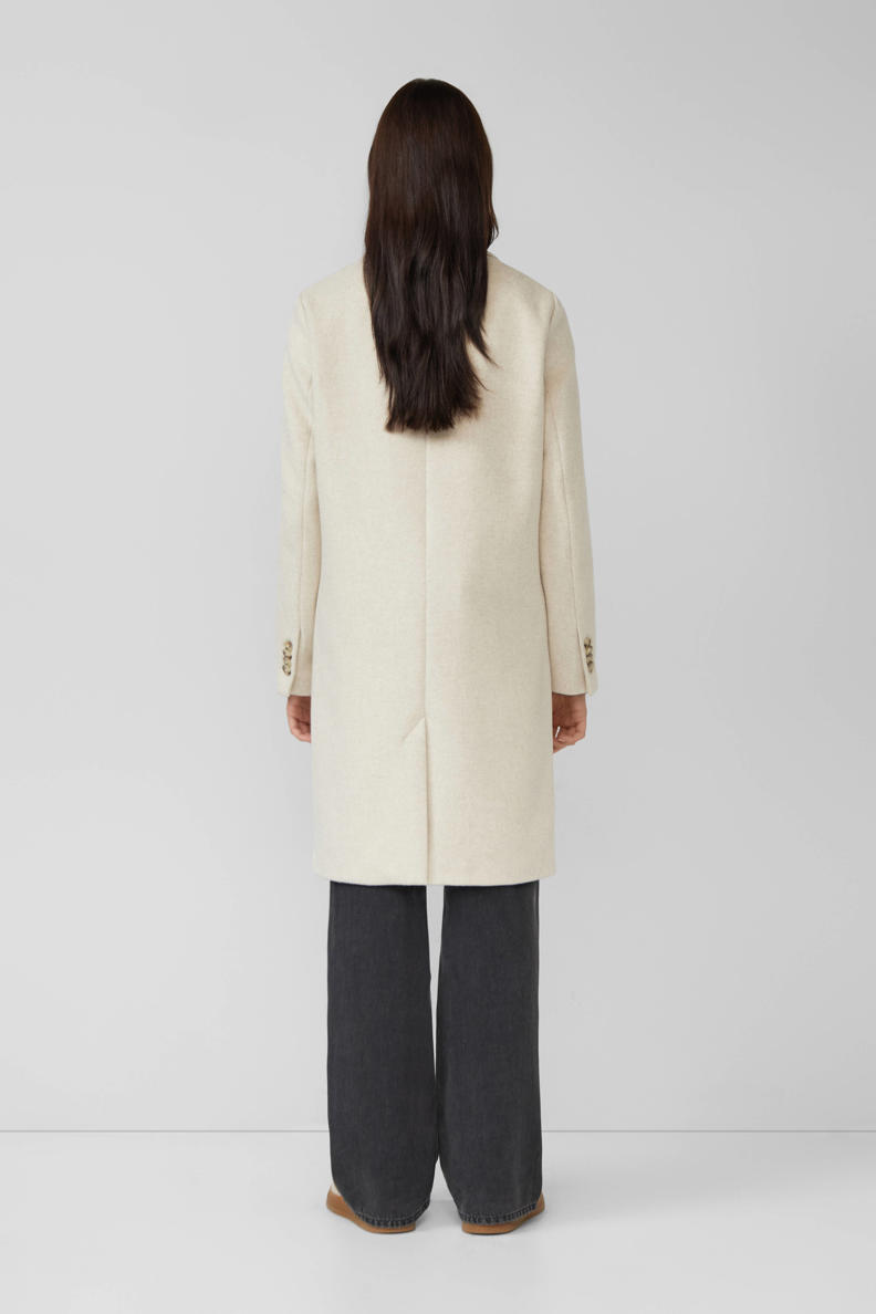 s.Oliver wollen manteljas beige | wehkamp