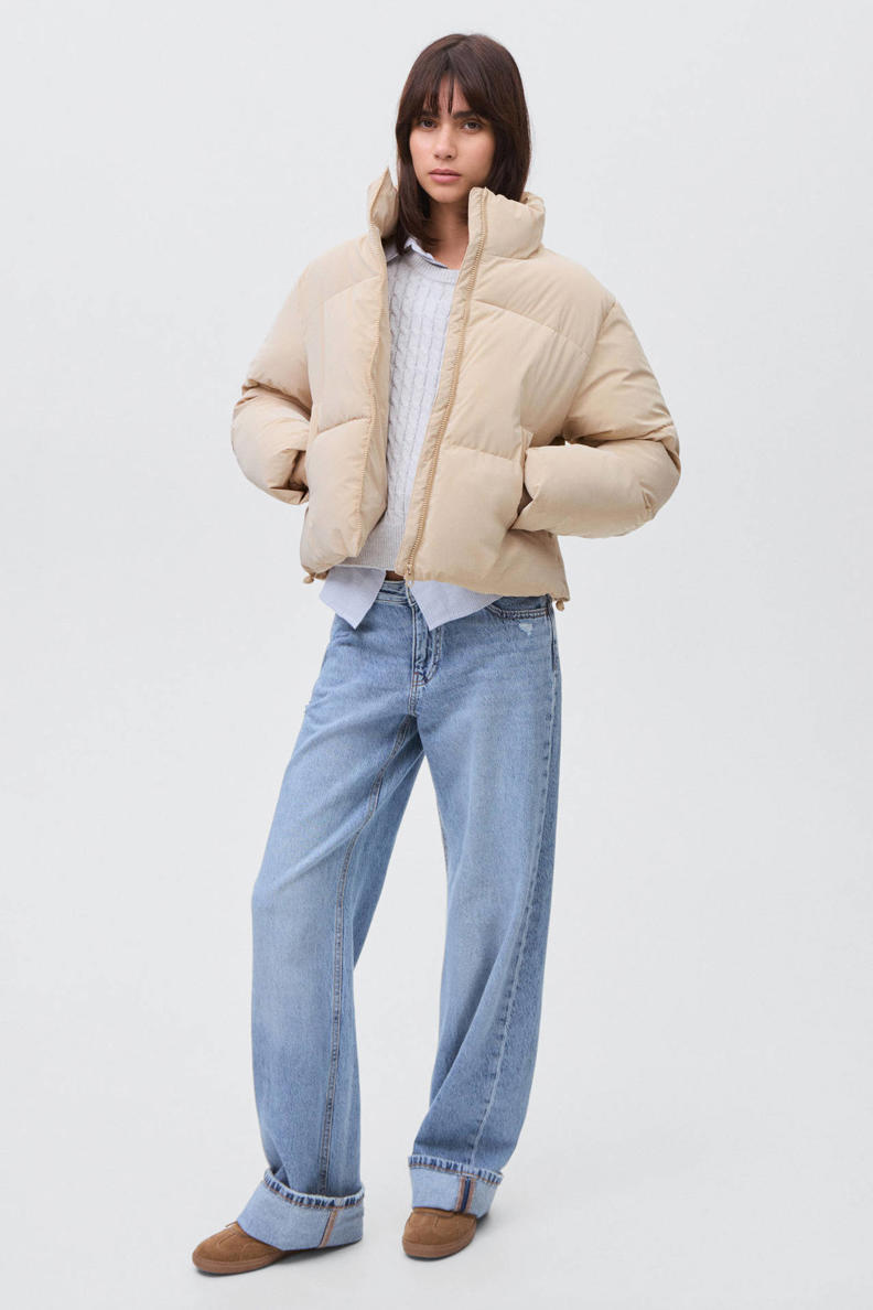 MANGO TEEN gewatteerde jas beige | wehkamp