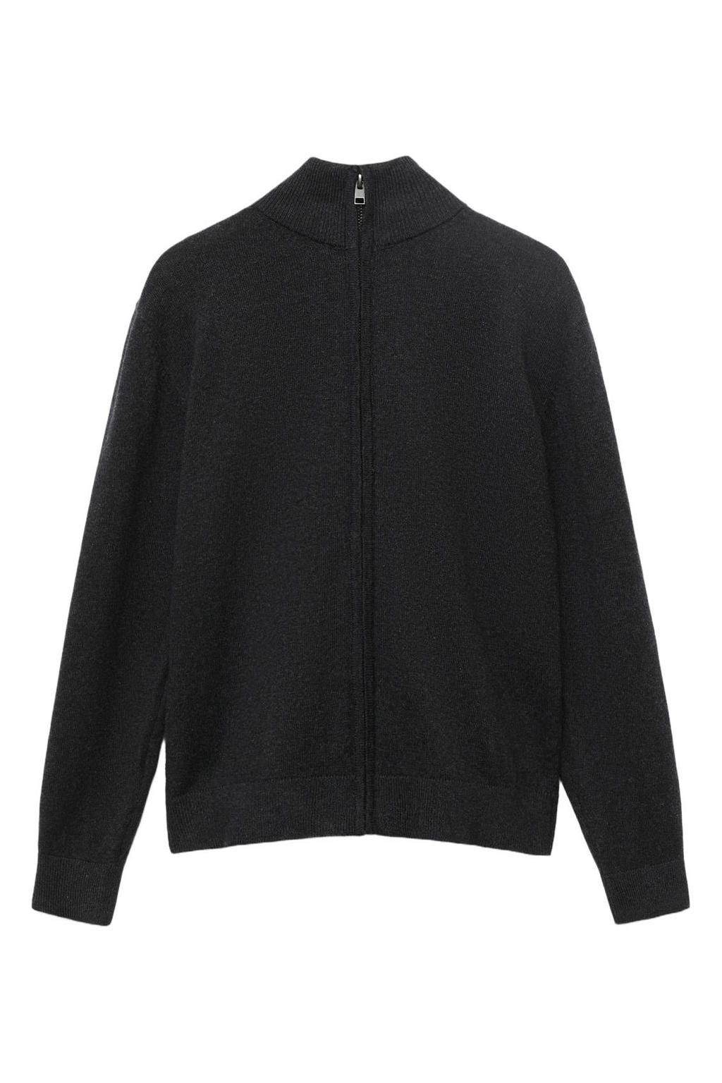 Mango Kids cardigan antraciet gebreid | wehkamp