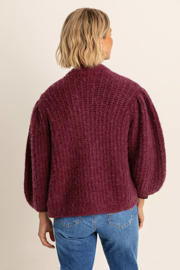 Expresso vest met wol donkerrood grof gebreid | wehkamp