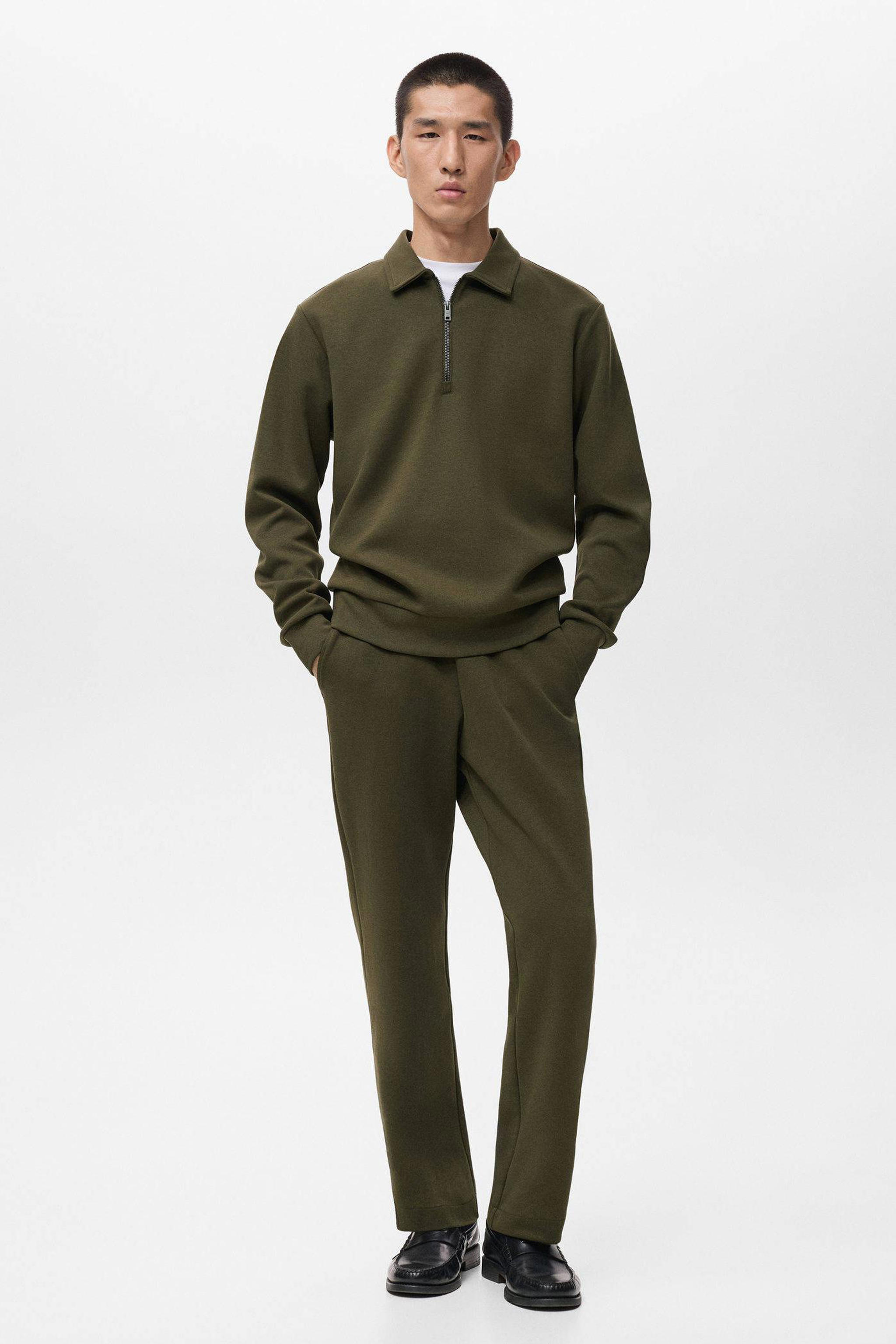 Mango Man sweater donkergroen | wehkamp