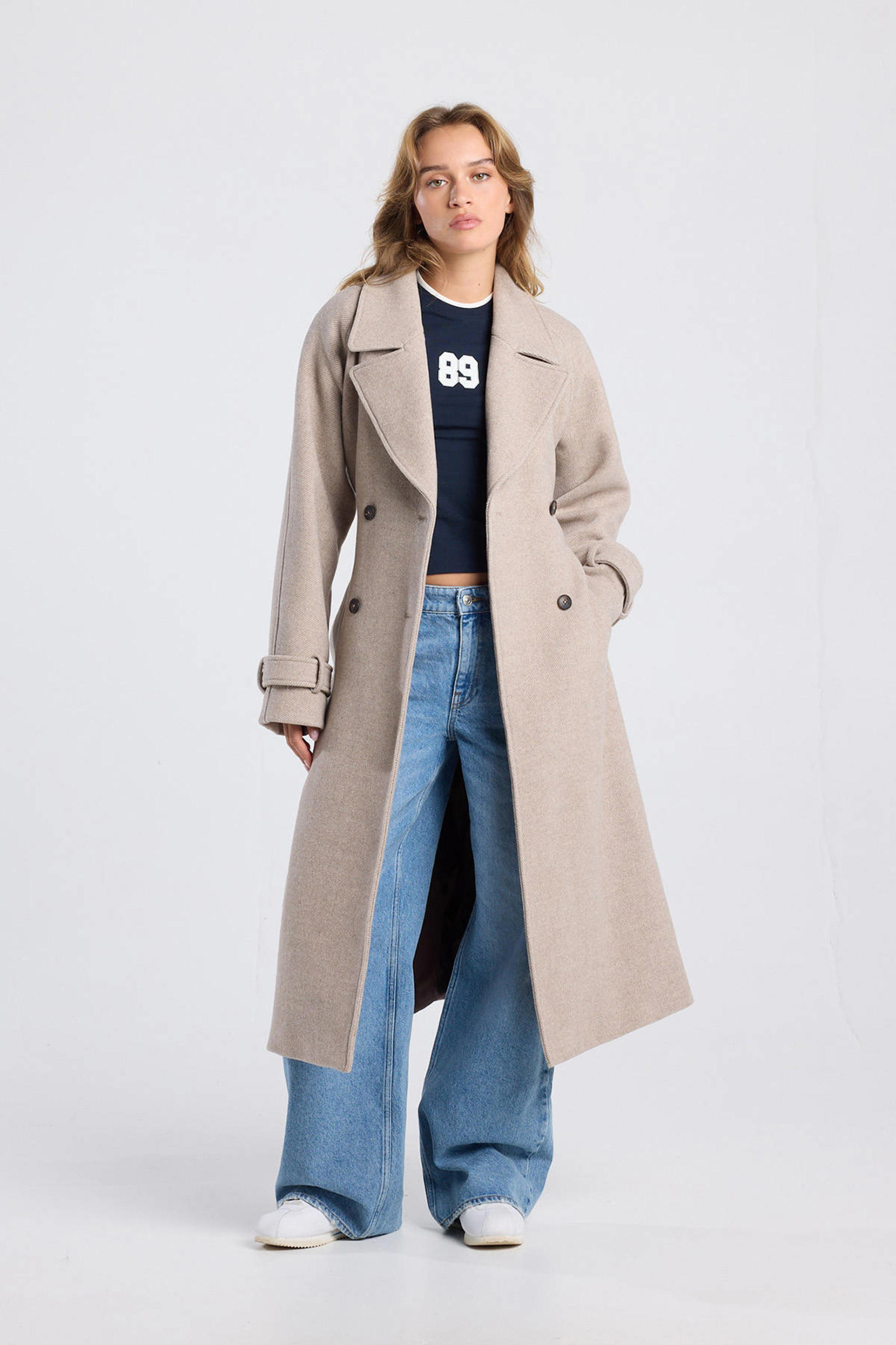 America Today wollen manteljas beige | wehkamp