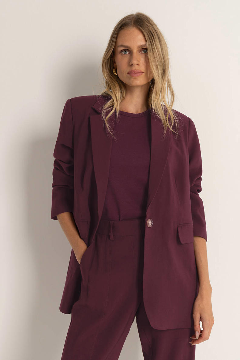 CLAUDIA BY CLAUDIA STRÄTER regular blazer donkerrood | wehkamp