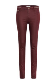 Morgan slim regular waist coated broek donkerrood | wehkamp