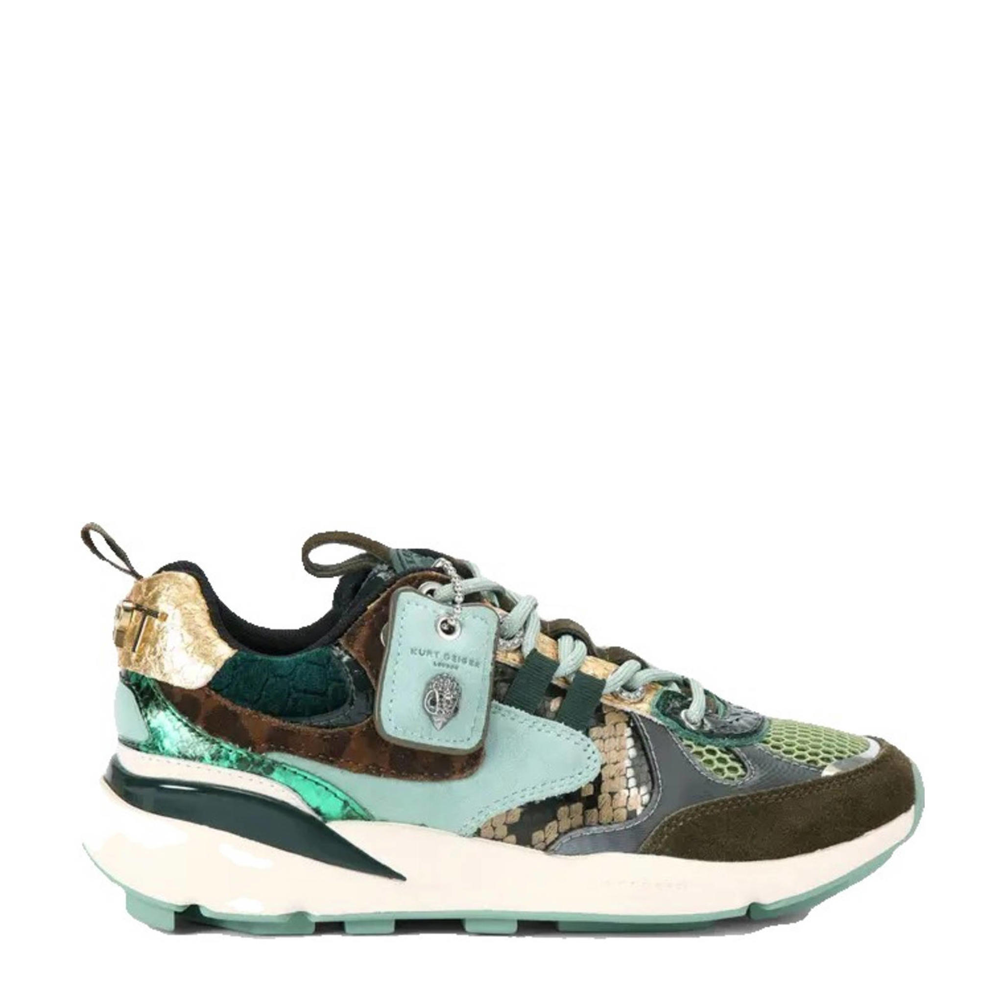 Kurt Geiger Kurt Runner chunky leren sneakers groen/bruin | wehkamp