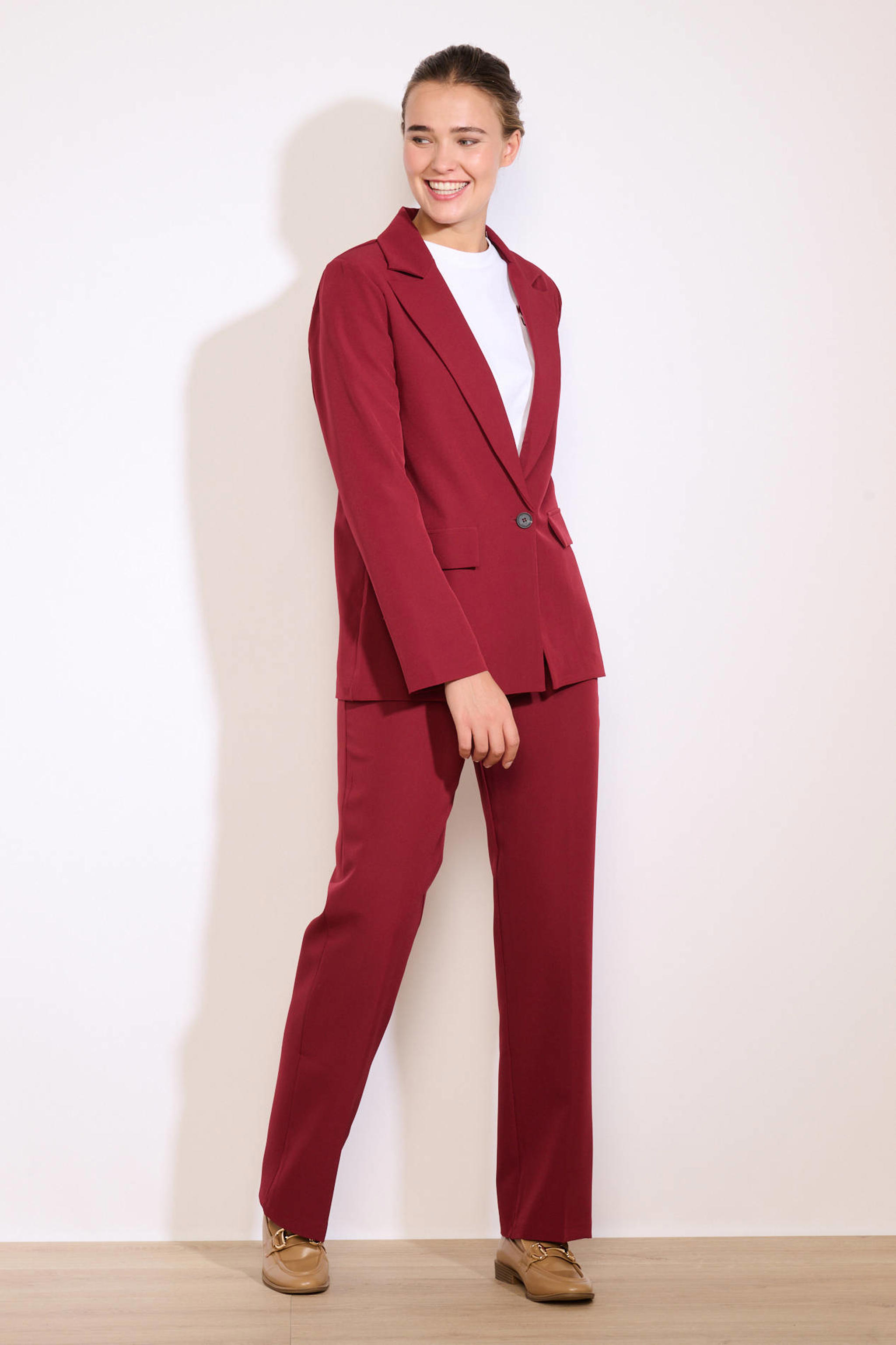 LOLALIZA regular blazer donkerrood | wehkamp