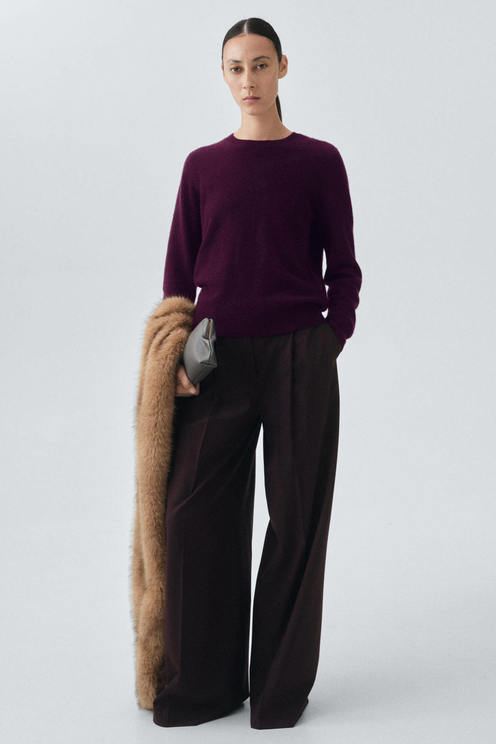 Mango pullover met wol donkerrood | wehkamp