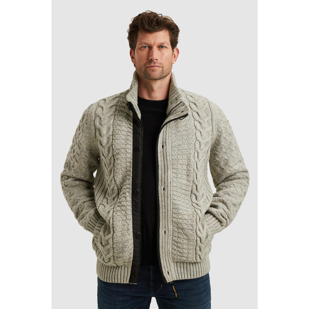 PME Legend gevoerd vest met wol met kabels beige | wehkamp