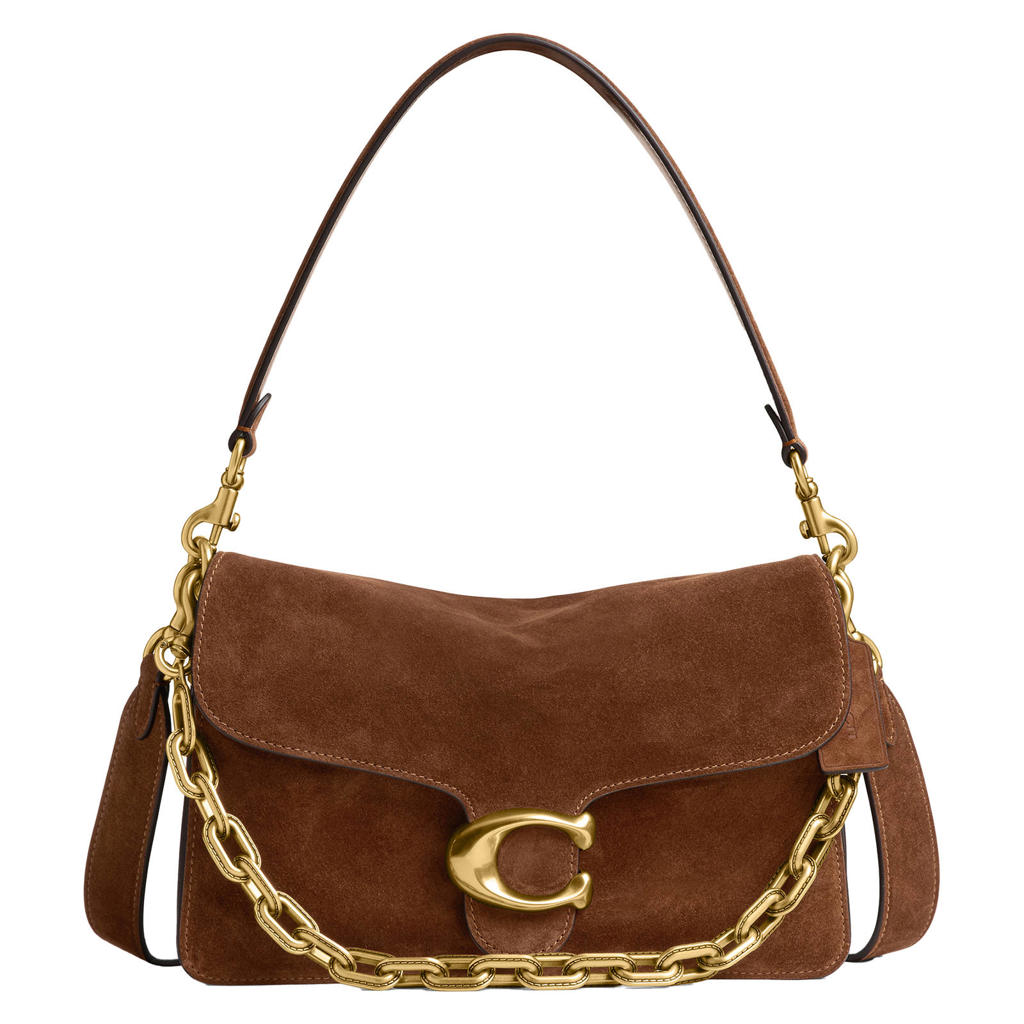 Coach suède schoudertas Chain Tabby cognac | wehkamp