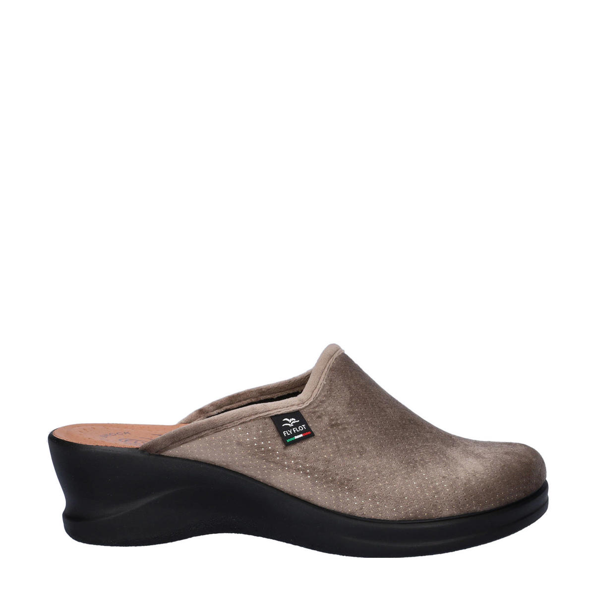 Fly Flot velours pantoffels taupe | wehkamp