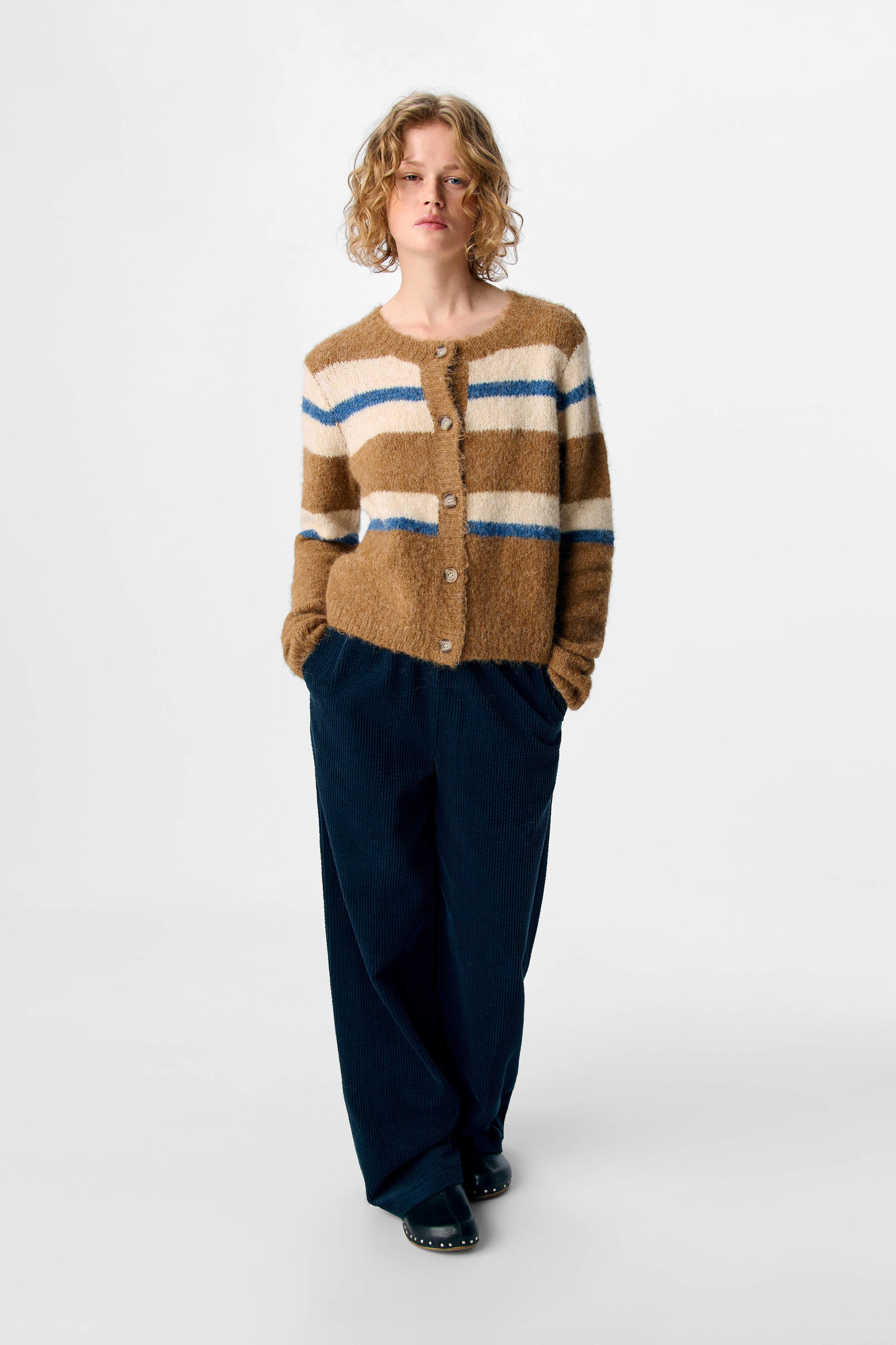 OBJECT gestreepte vest camel gebreid | wehkamp