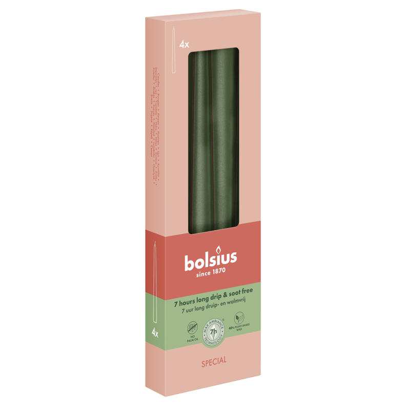 Bolsius dinerkaars (Ø2,9x25 cm) (set van 4) | wehkamp
