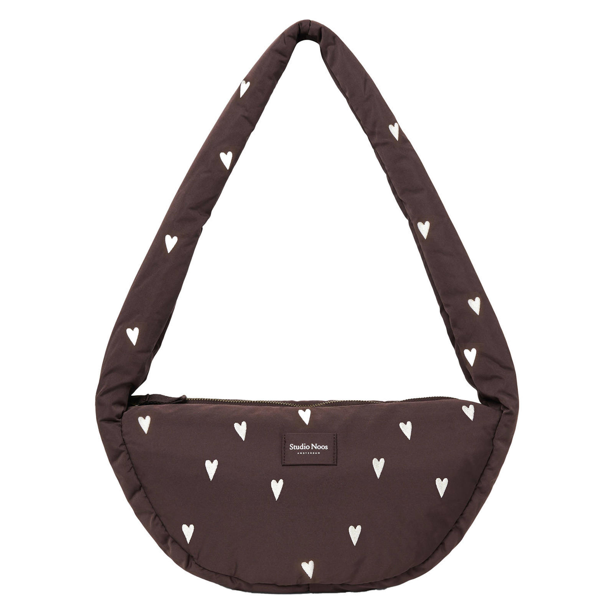 Studio Noos crossbody tas Puffy Hearts Mini bruin | wehkamp