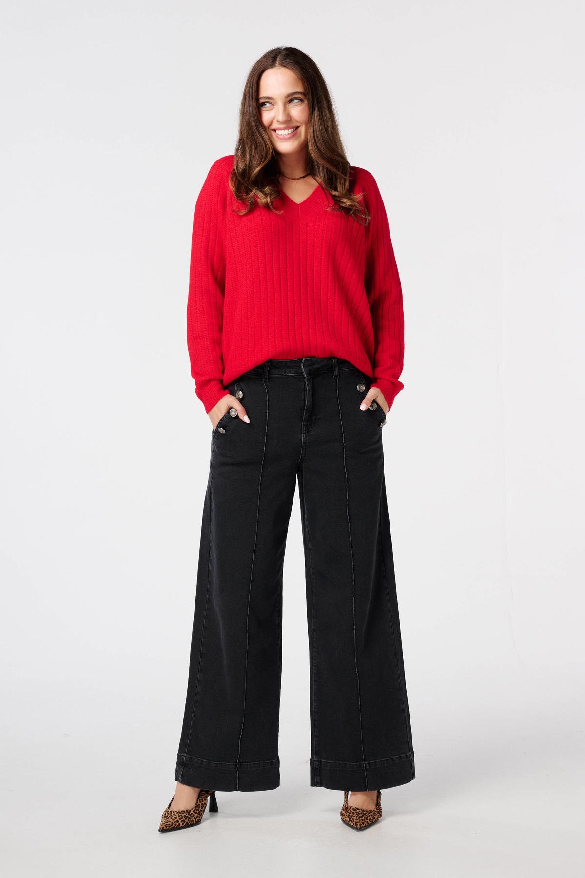 MS Mode pullover met wol rood | wehkamp