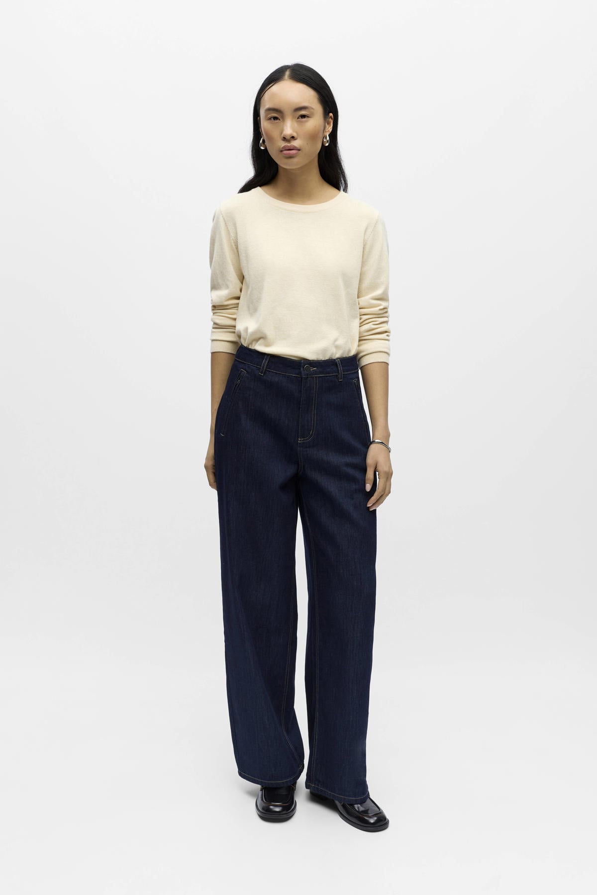 OBJECT wide leg jeans dark blue denim | wehkamp