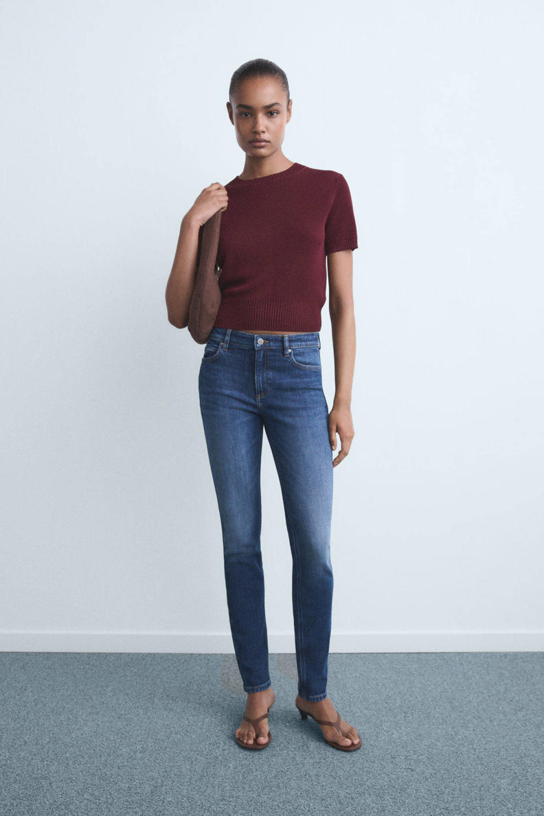 Mango high waist skinny jeans medium blue denim | wehkamp