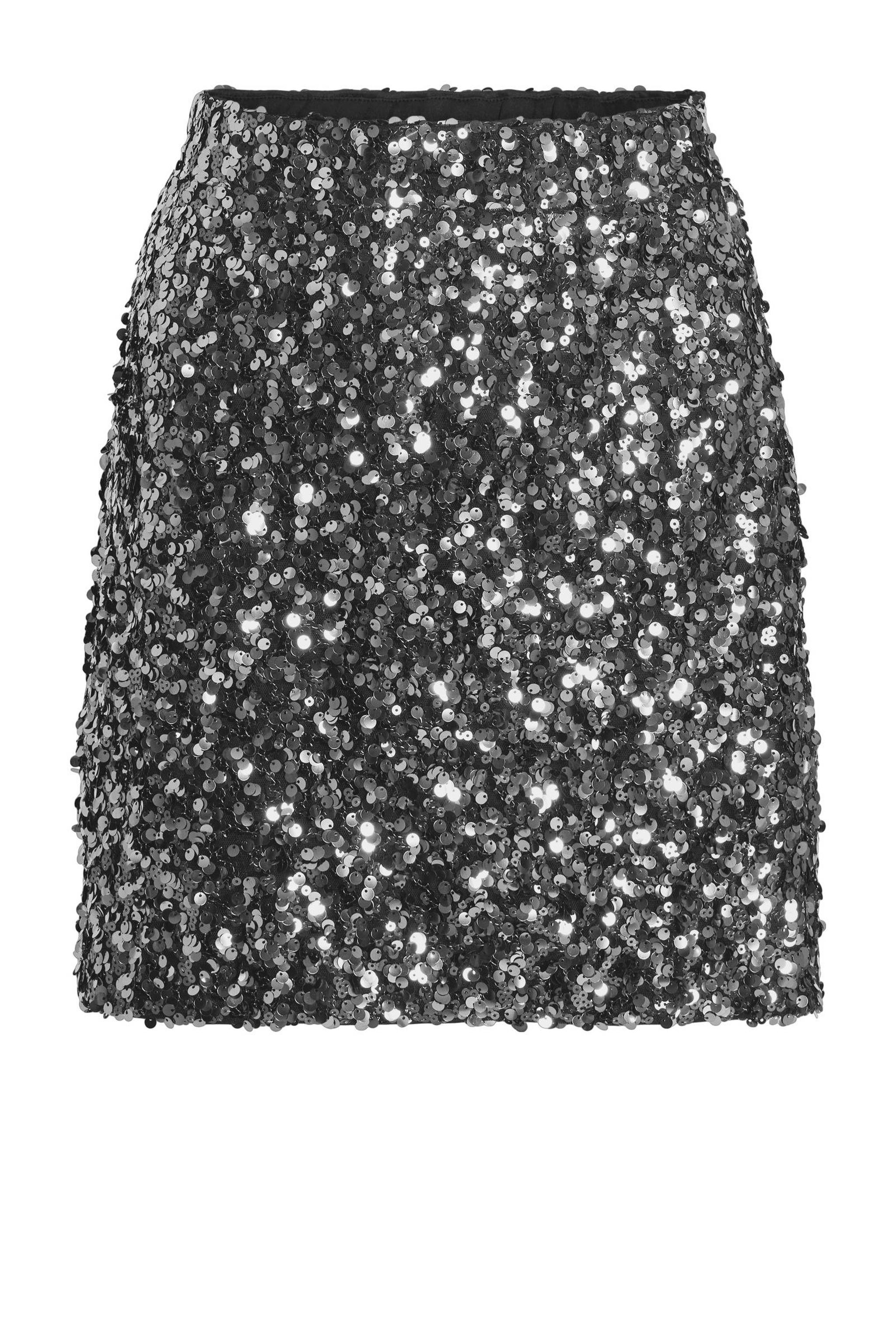 VILA korte rok met pailletten zwart | wehkamp