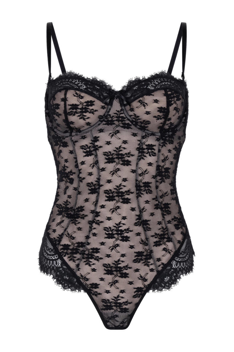 Hunkemöller stringbody Lou met beugel zwart | wehkamp