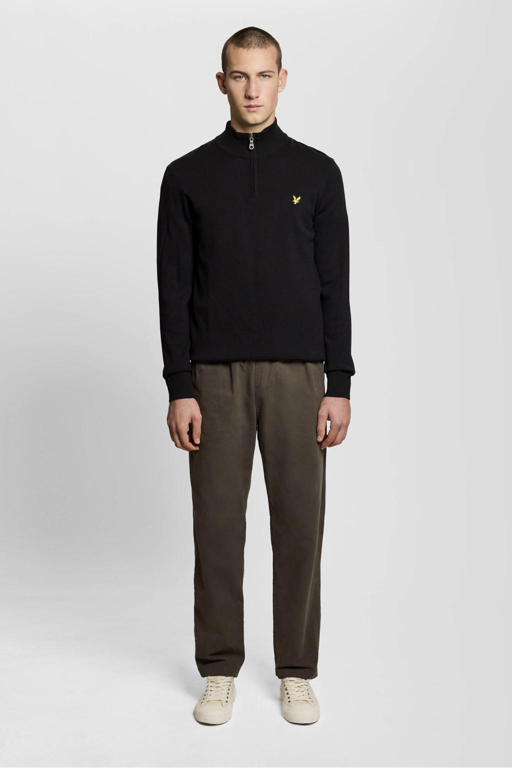 Lyle & Scott gebreide trui zwart | wehkamp