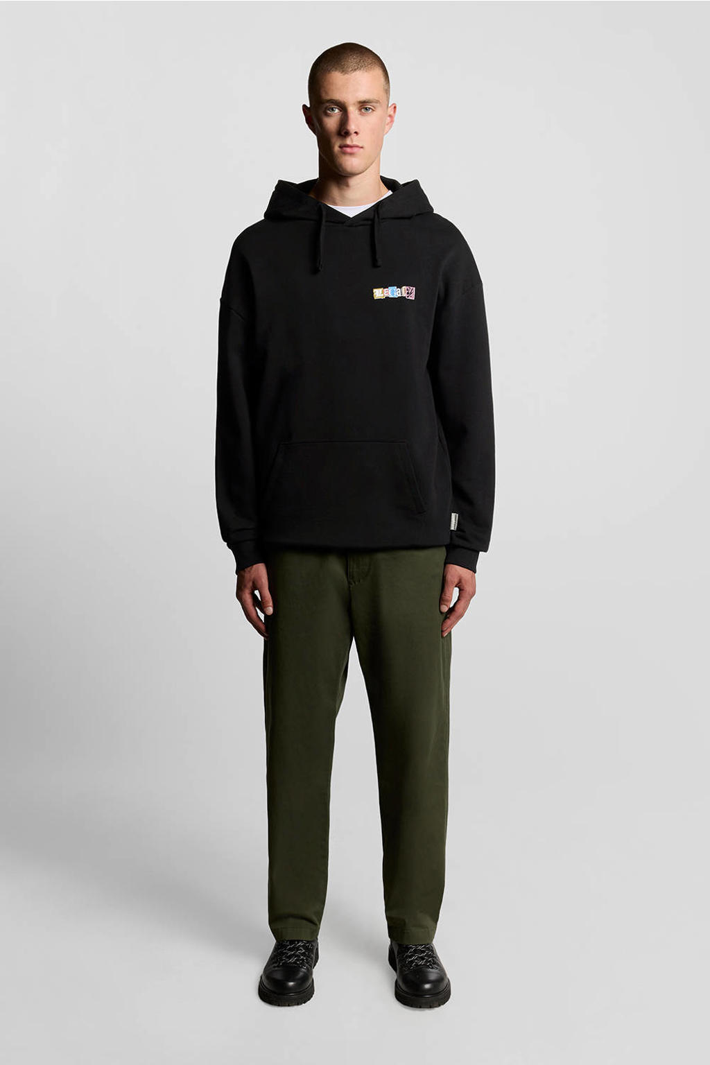 Lyle & Scott hoodie met backprint zwart | wehkamp