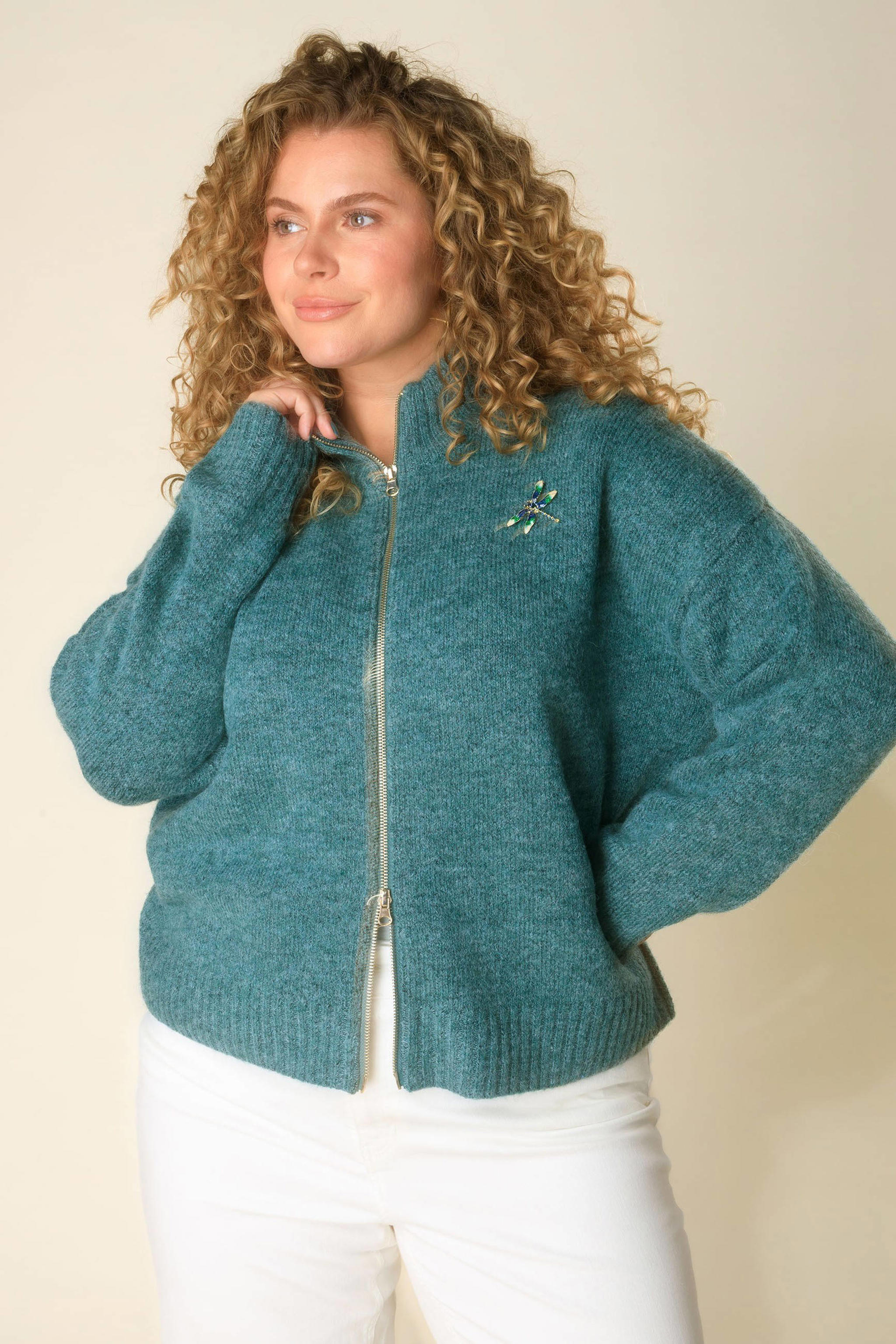 Yest Curve gebreid vest blauw | wehkamp