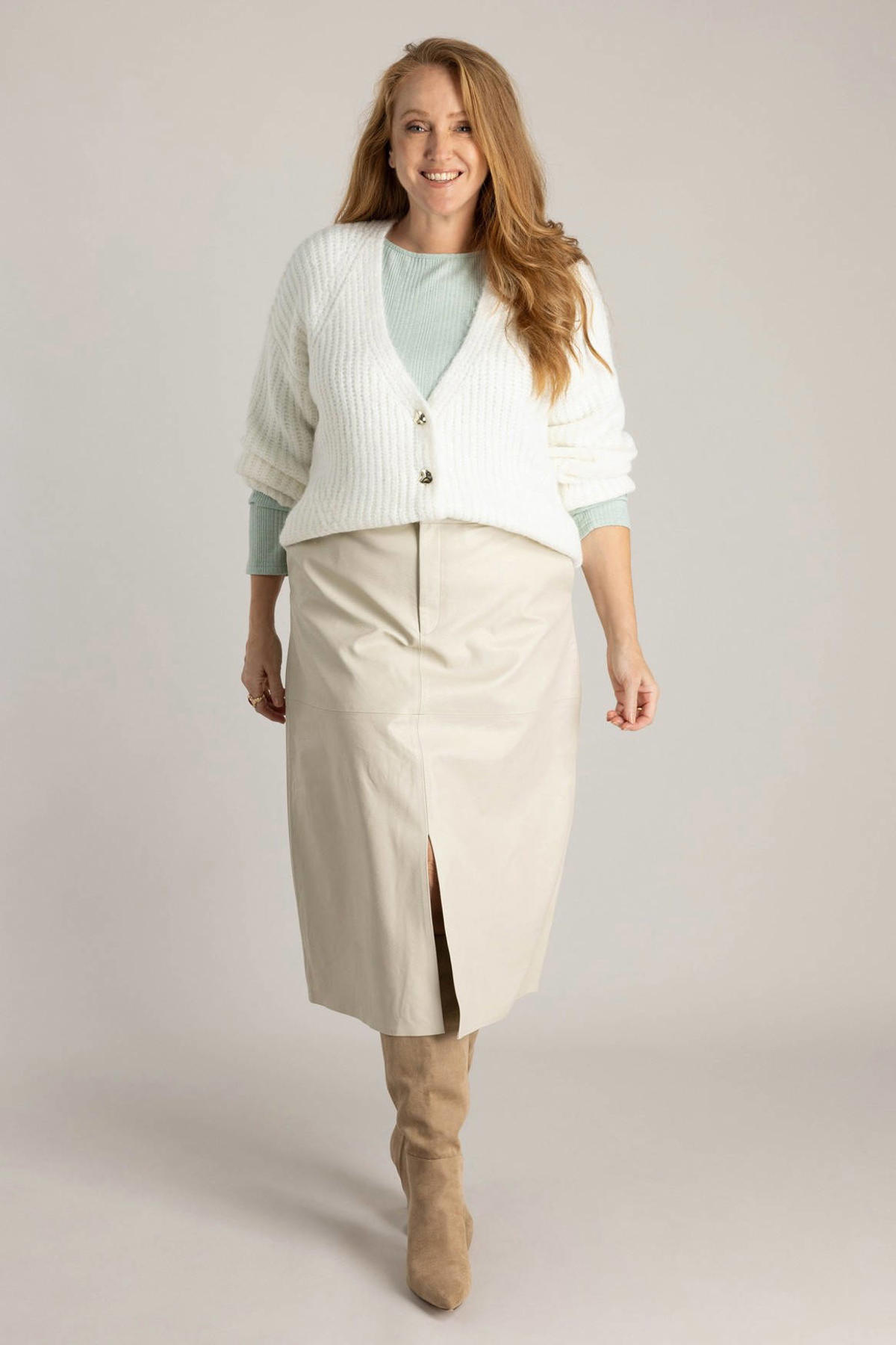 Yest Curve vest ecru grof gebreid | wehkamp