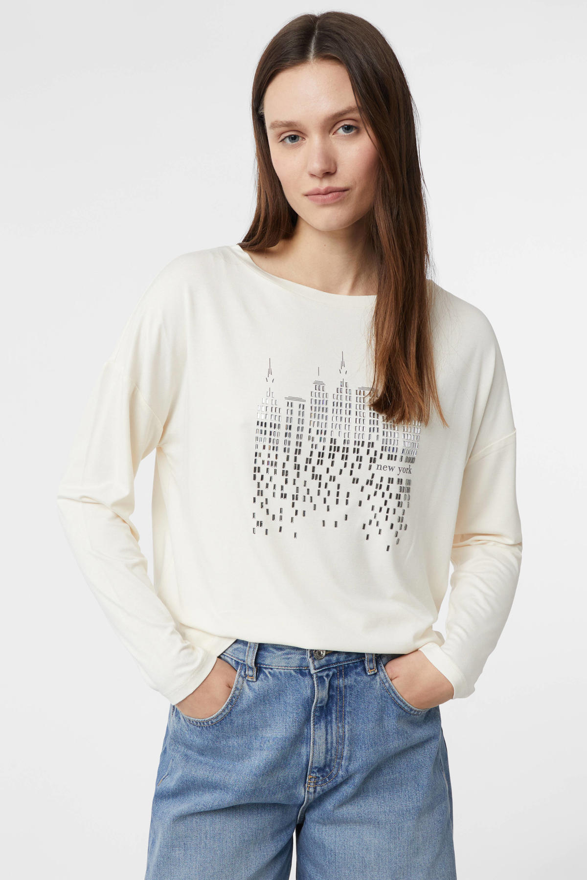comma longsleeve ecru kopen? | Morgen in huis | wehkamp