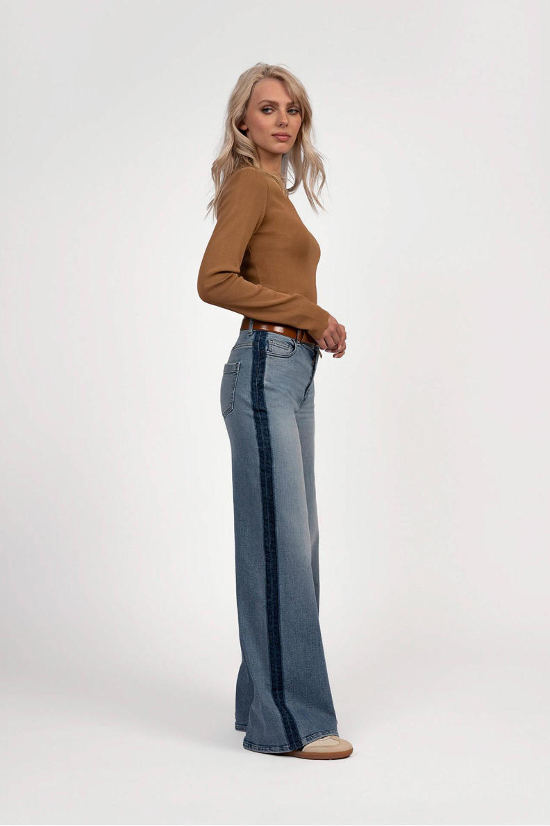 Fifth House high waist wide leg jeans medium blue denim | wehkamp