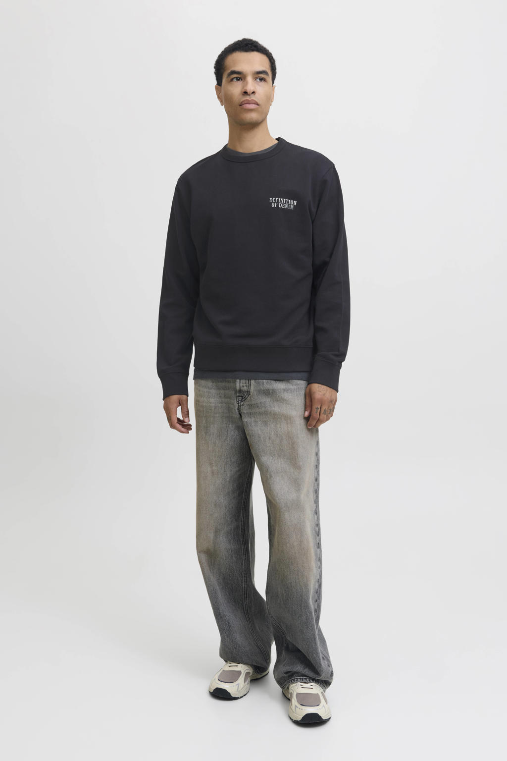 JACK & JONES ESSENTIALS sweater met backprint zwart | wehkamp